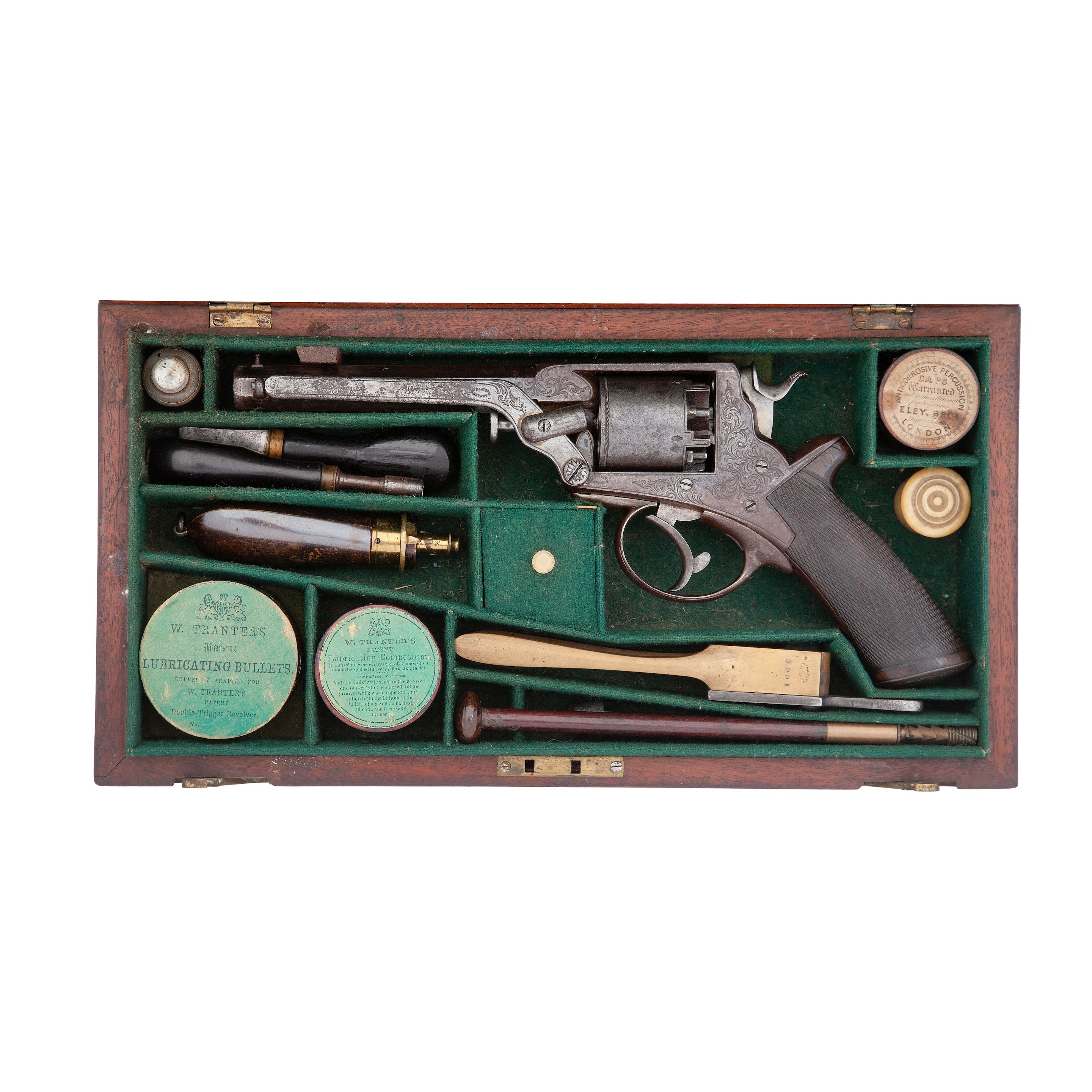 Bonhams : A Cased 54-Bore Percussion Tranter Patent Double-Action Five ...