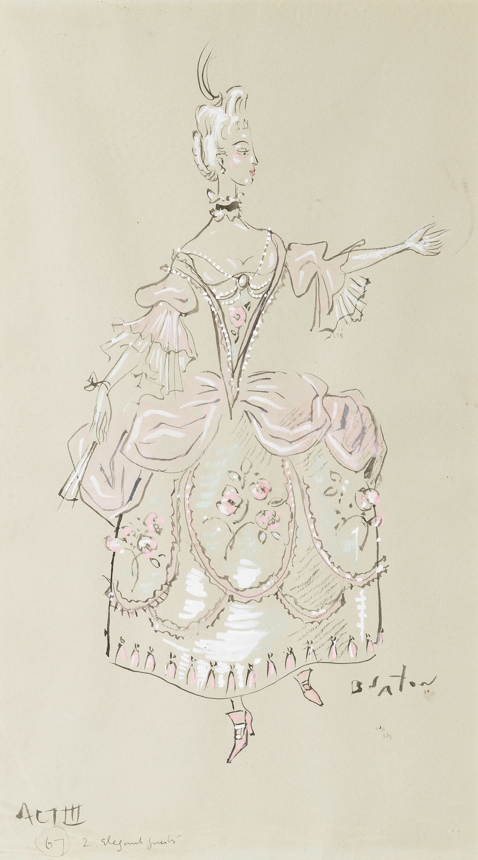 Bonhams : BEATON (CECIL) Three costume designs of single female ...