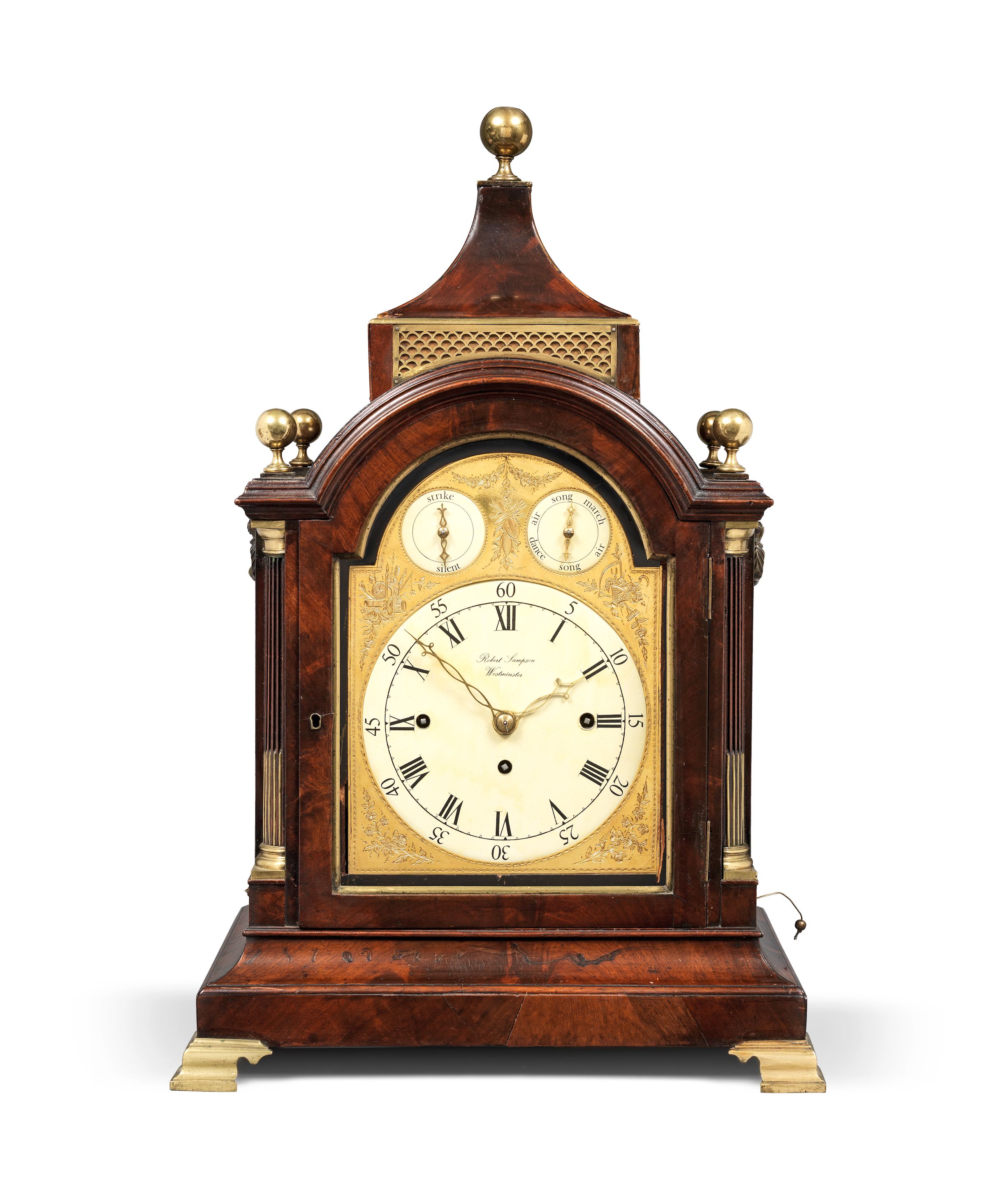 Bonhams : A late 18th century mahogany musical table clock playing six ...