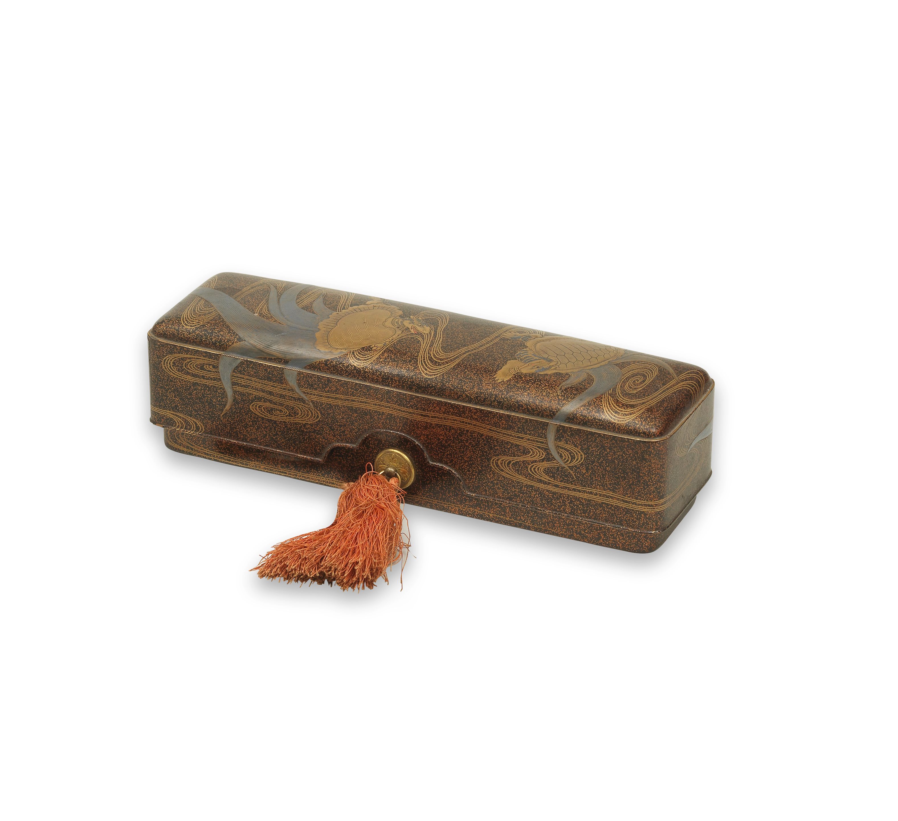 Bonhams : A GOLD-LACQUER ROUNDED RECTANGULAR FUBAKO (LETTER BOX) Edo ...