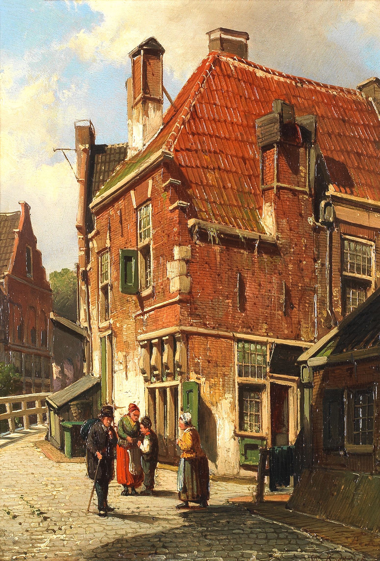 Bonhams : Willem Koekkoek (Dutch, 1839-1895) Villagers in the streets ...