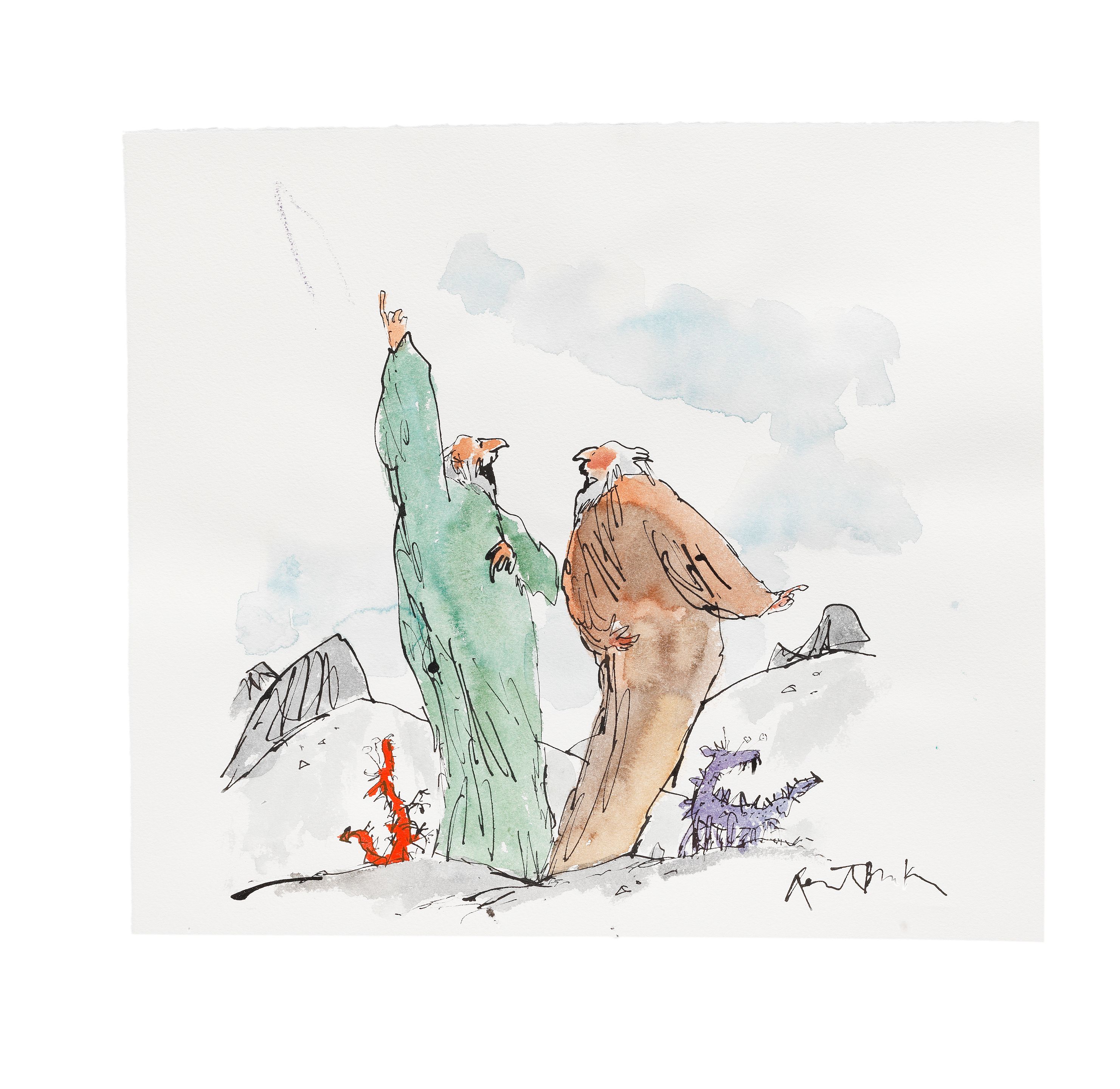 Bonhams : Sir Quentin Blake (British, born 1932) Walking with Dragons ...