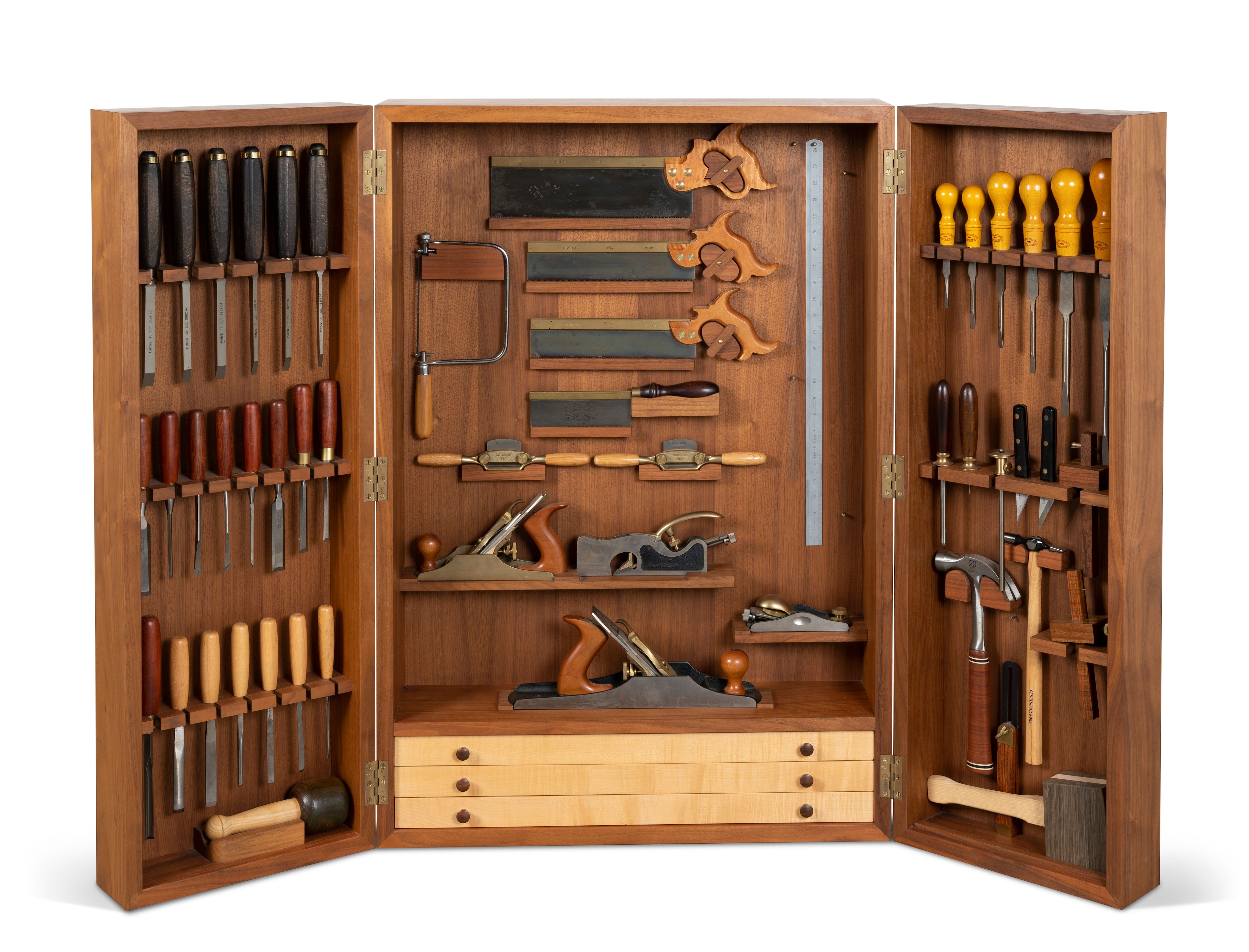 Bonhams : A unique wall mounted walnut veneered and geometrically ...