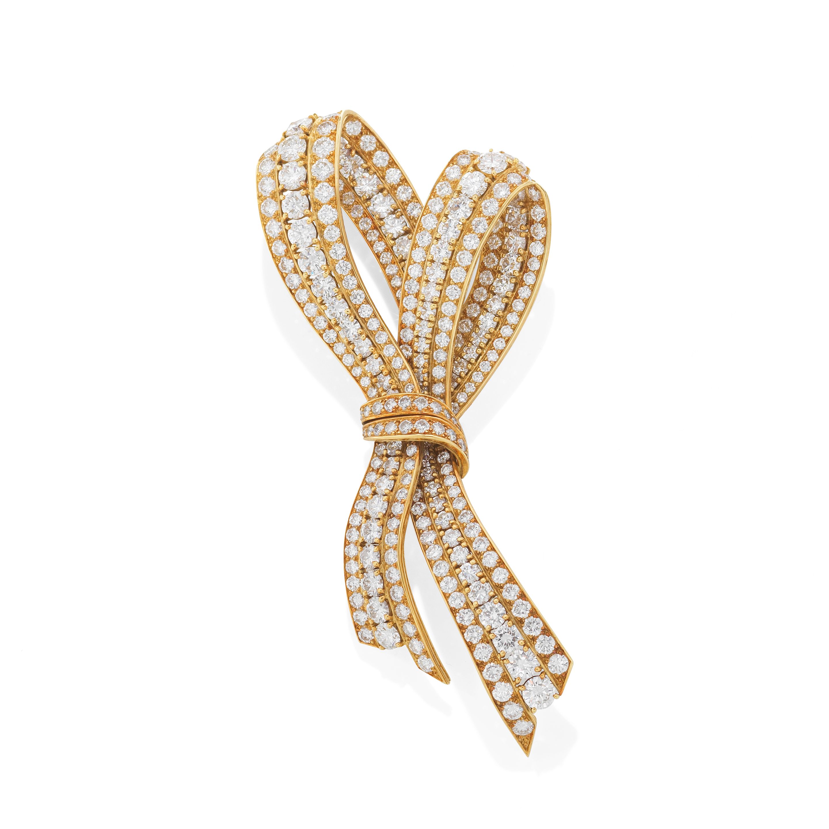 Bonhams : CARTIER DIAMOND RIBBON BOW BROOCH