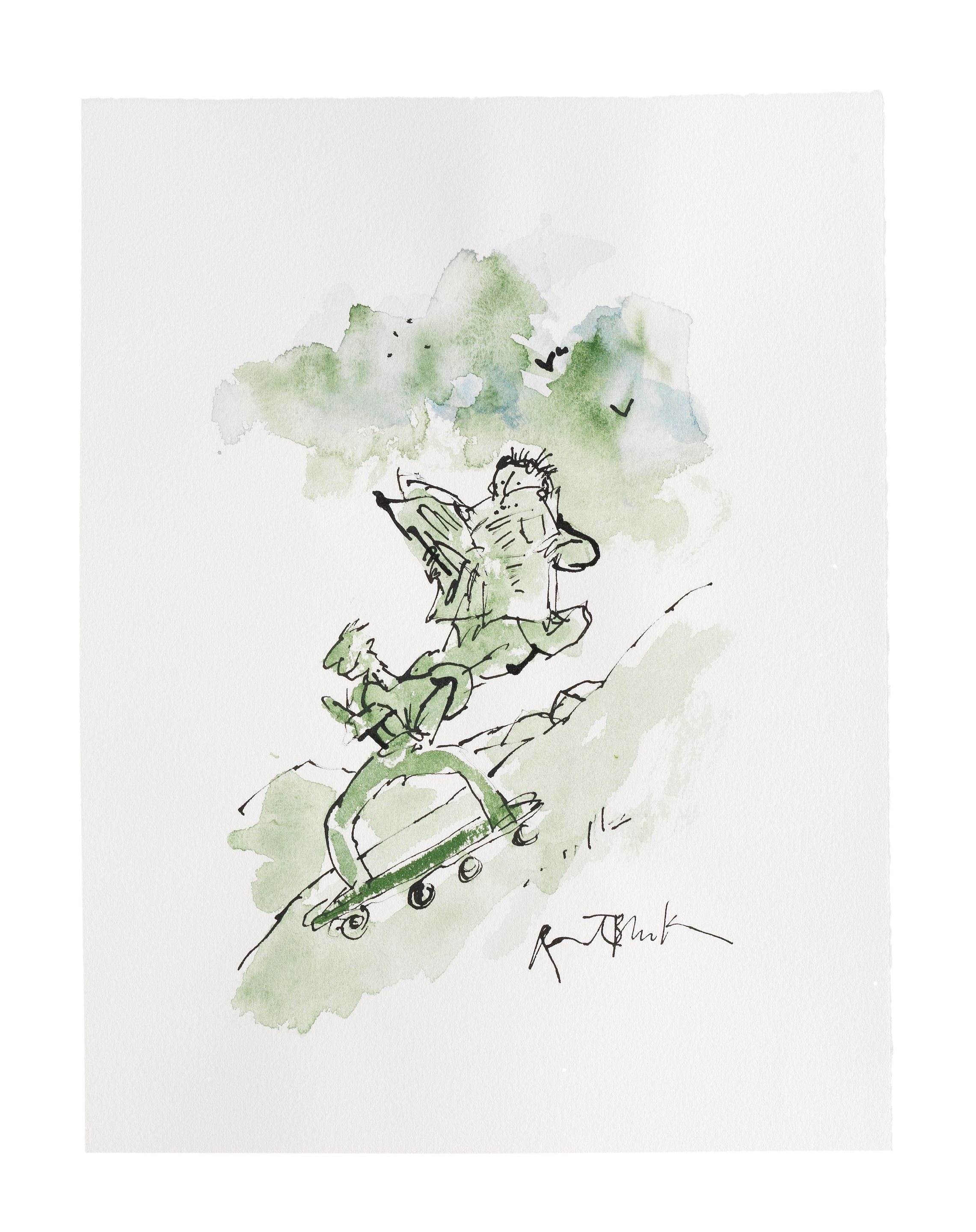 Bonhams : Sir Quentin Blake (British, born 1932) Skateboarders No.1 ...