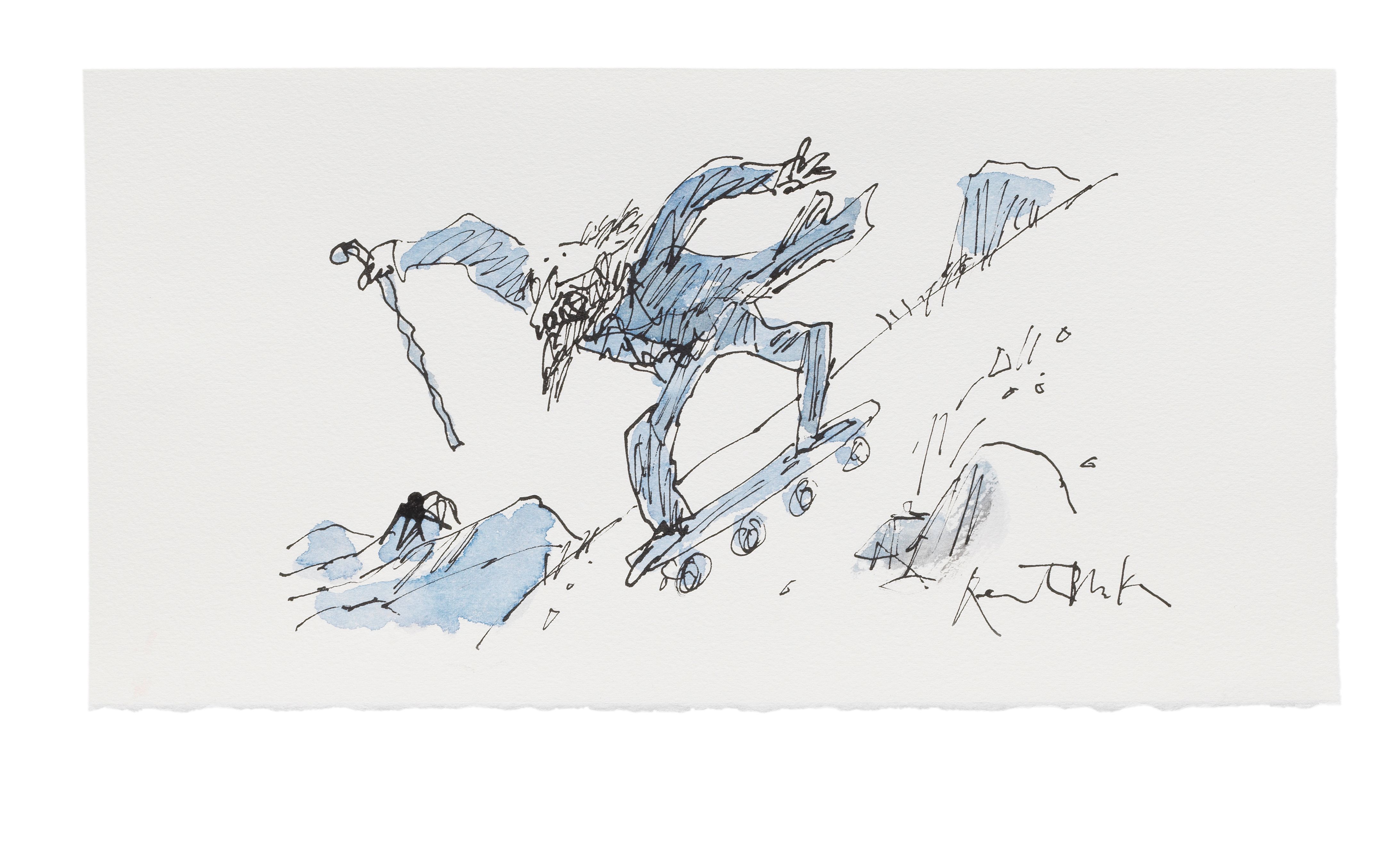 Bonhams : Sir Quentin Blake (British, born 1932) Skateboarders No.4 ...
