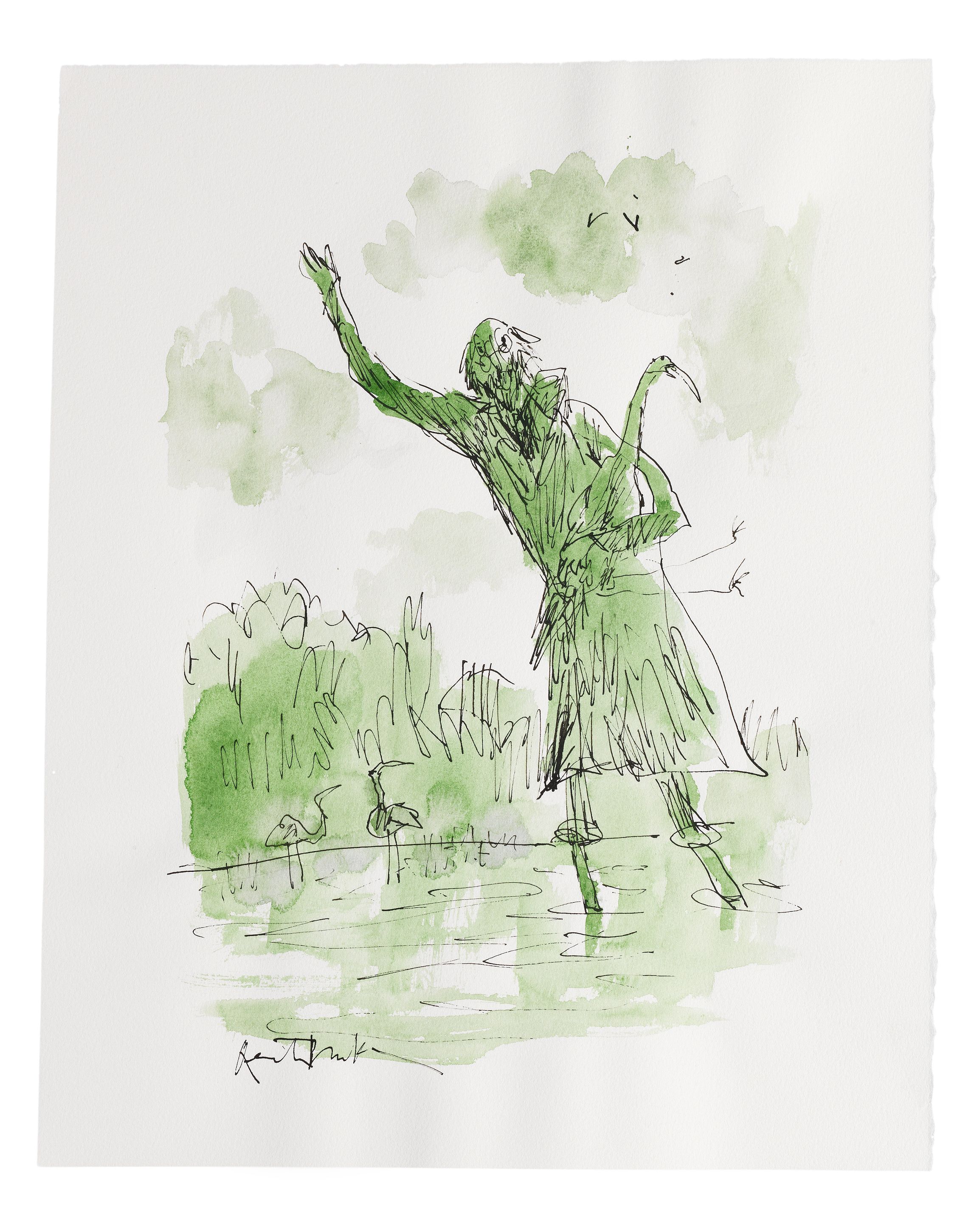 Bonhams : Sir Quentin Blake (British, born 1932) Waving No.4 (unframed ...