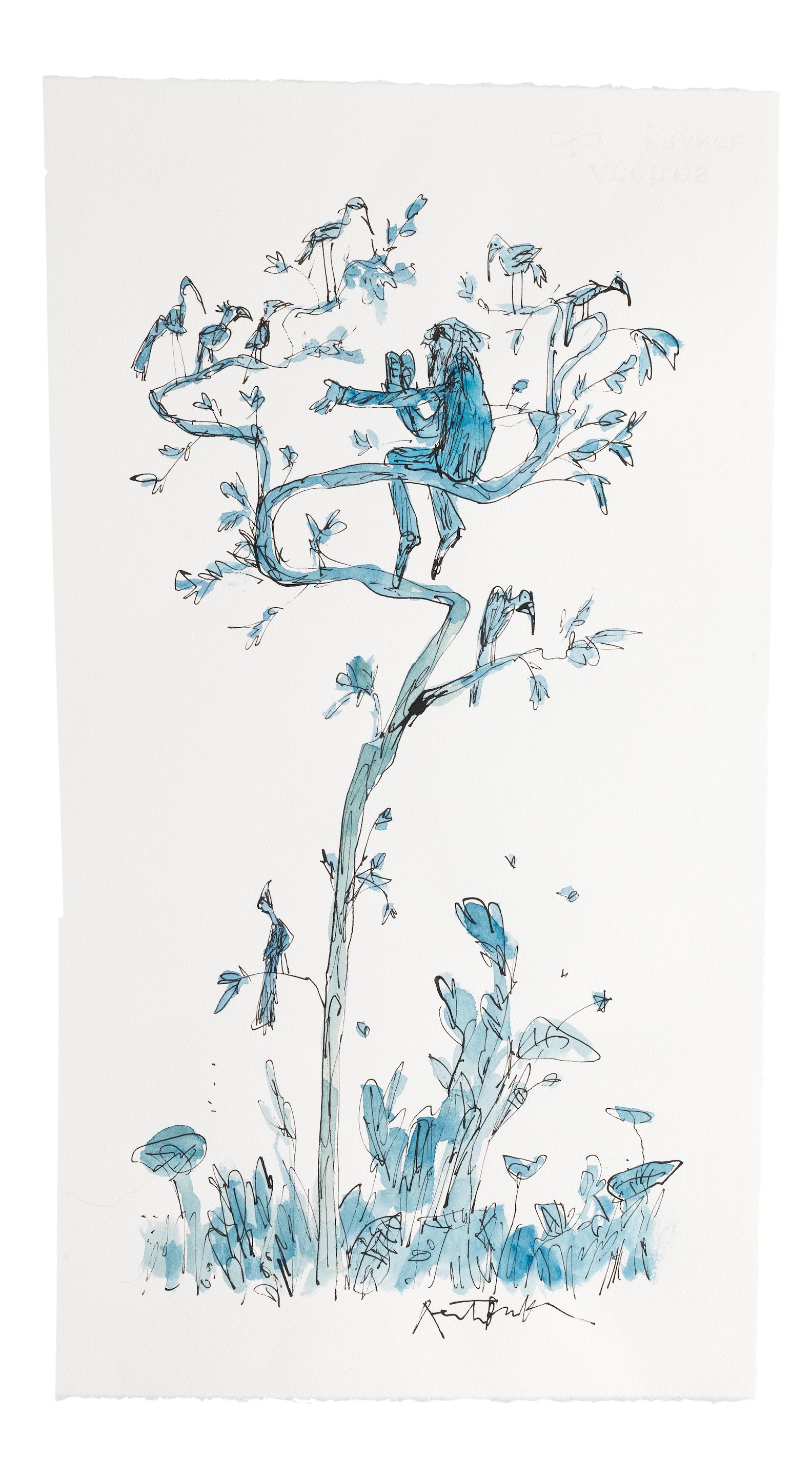 Bonhams : Sir Quentin Blake (British, born 1932) People in Trees No.15 ...