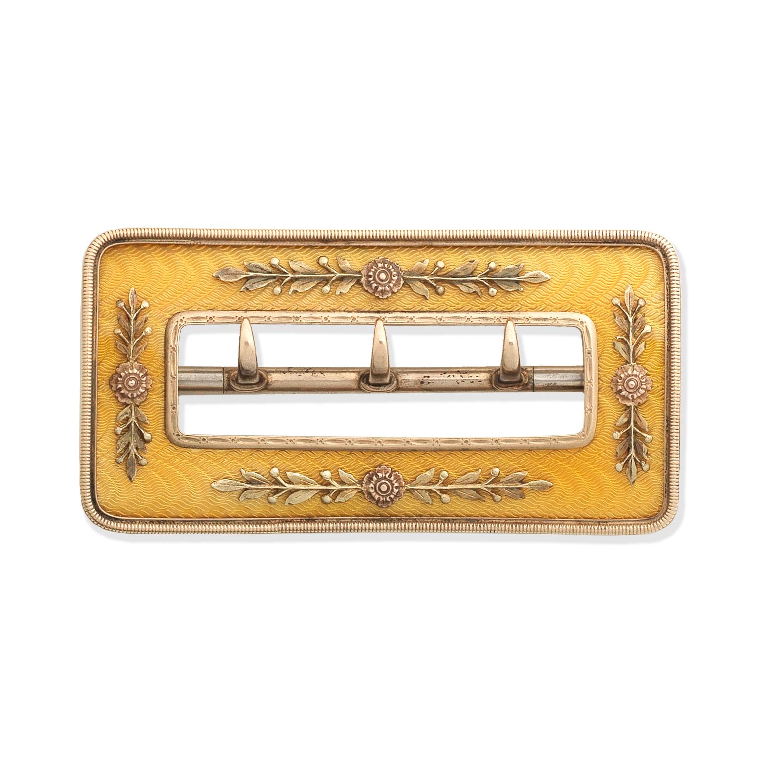 Bonhams : FABERGÉ ENAMEL BELT BUCKLE, CIRCA 1900