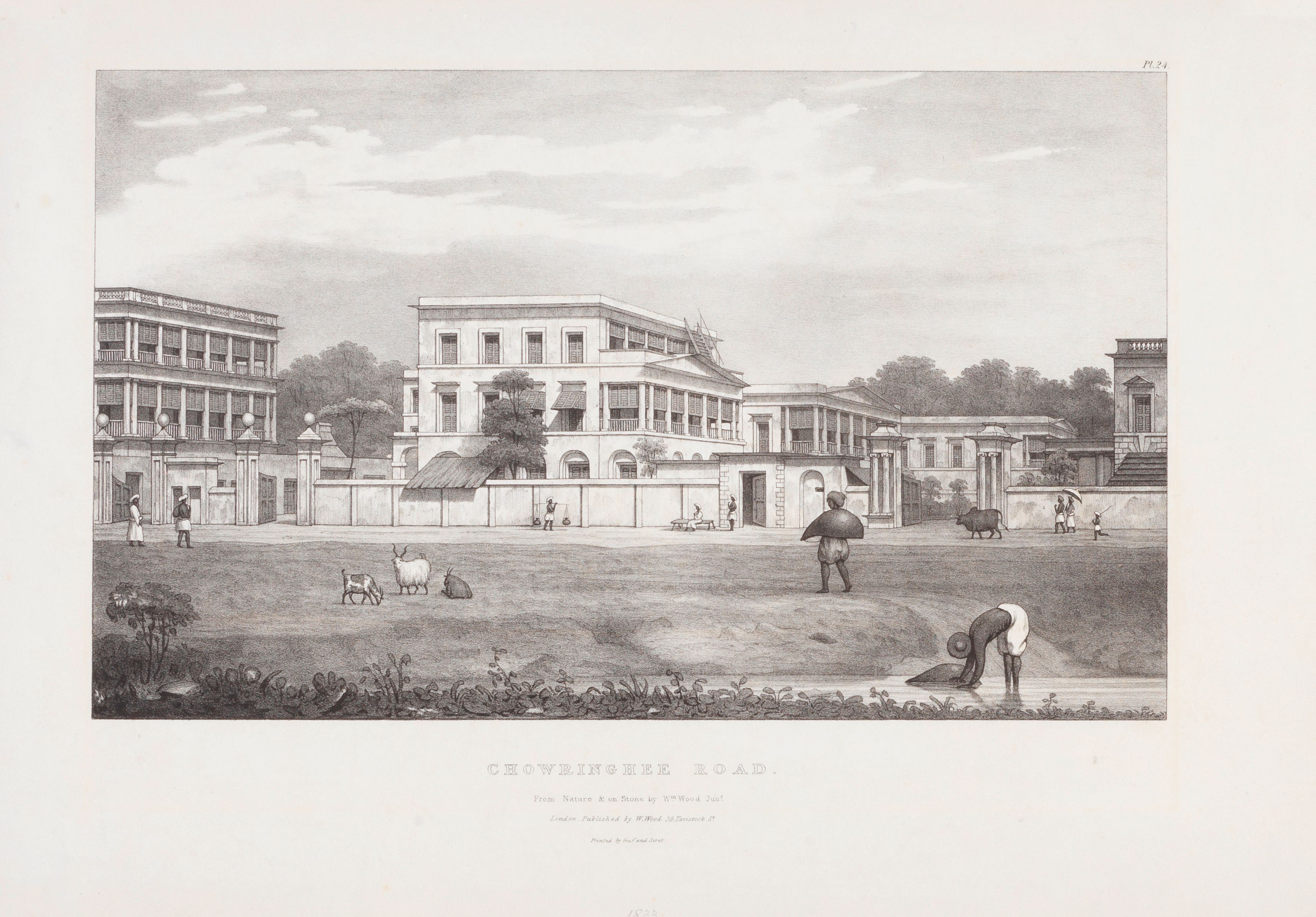 Bonhams : William Wood (British) Four views of Chowringhee Road ...