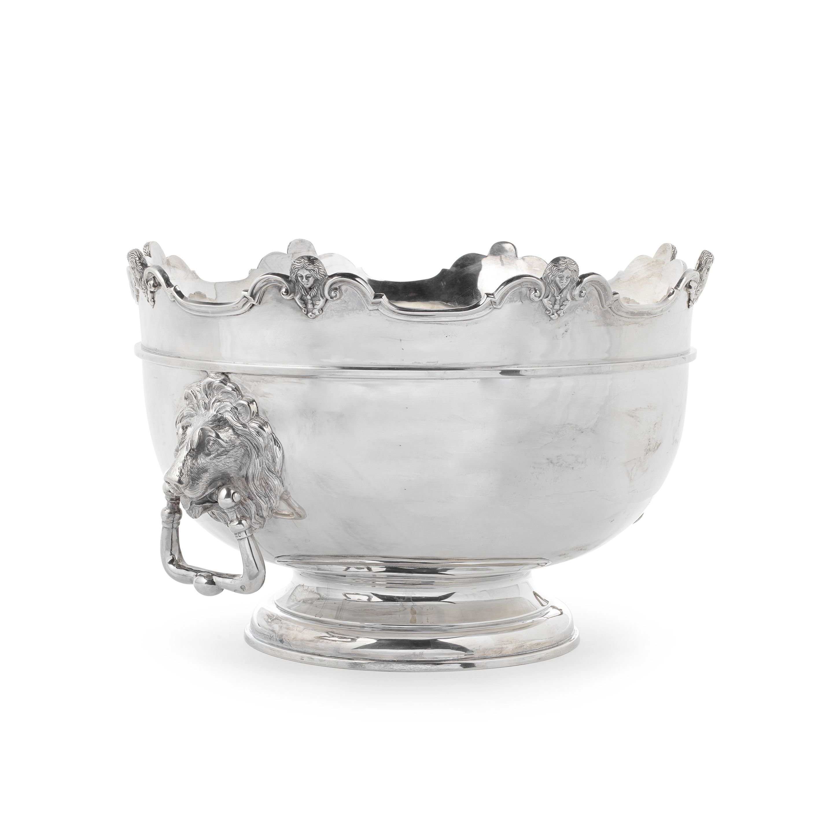Bonhams : A monumental Edwardian silver two-handled bowl in the form of ...