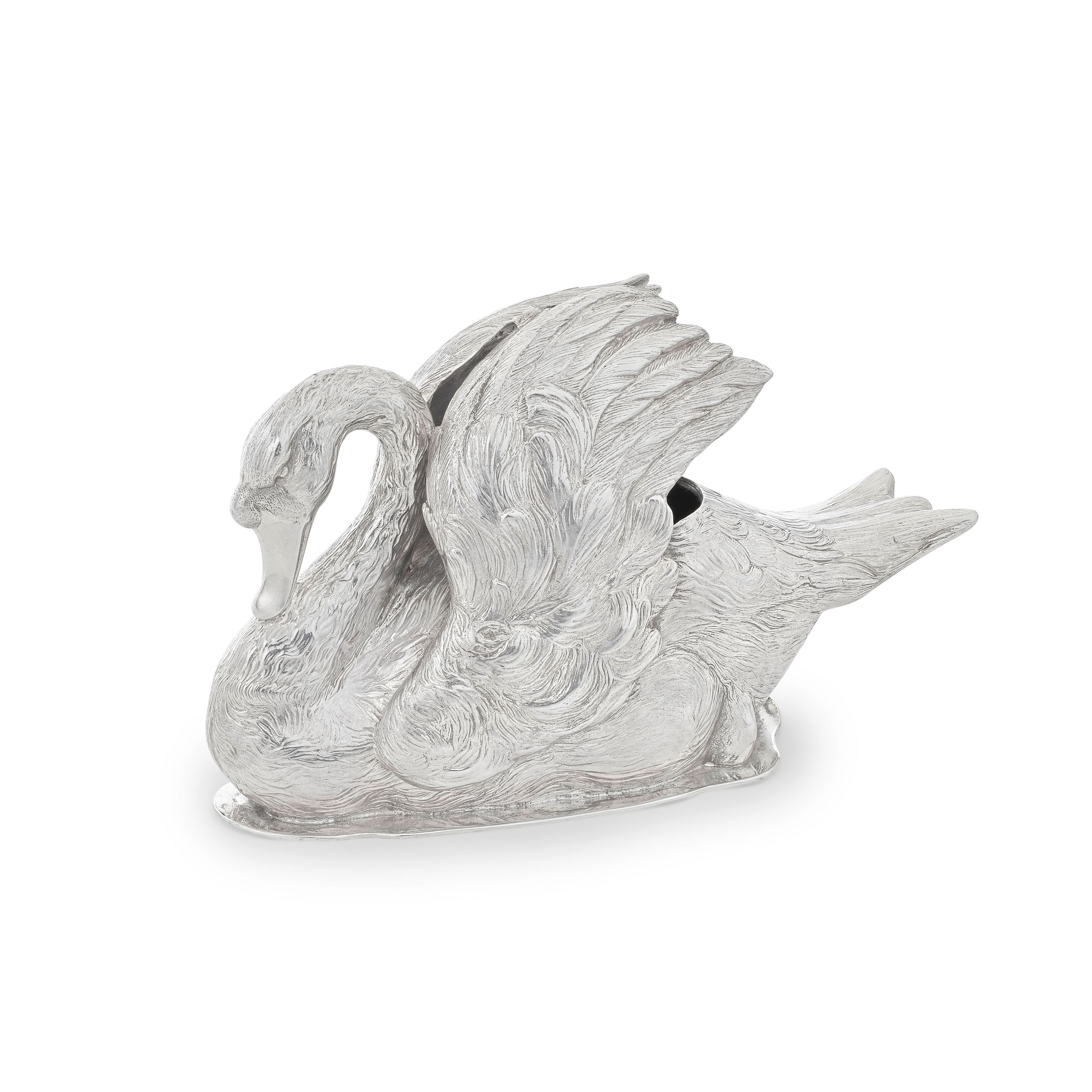 Bonhams : An electroplated novelty swan spoon warmer John Round & Son ...