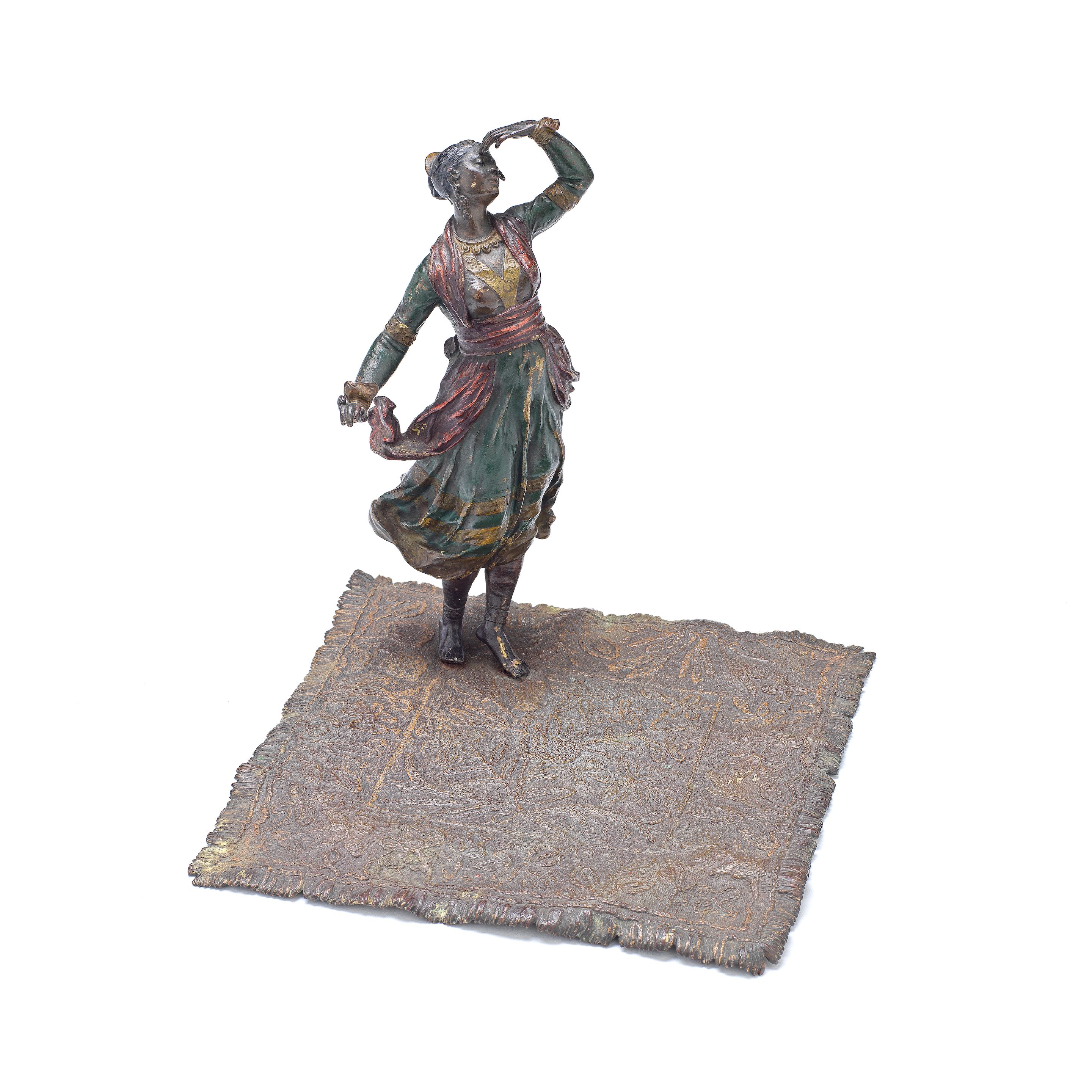 Bonhams : Franz Xavier Bergman (Austrian, 1861-1936) A cold painted bronze model of a female ...