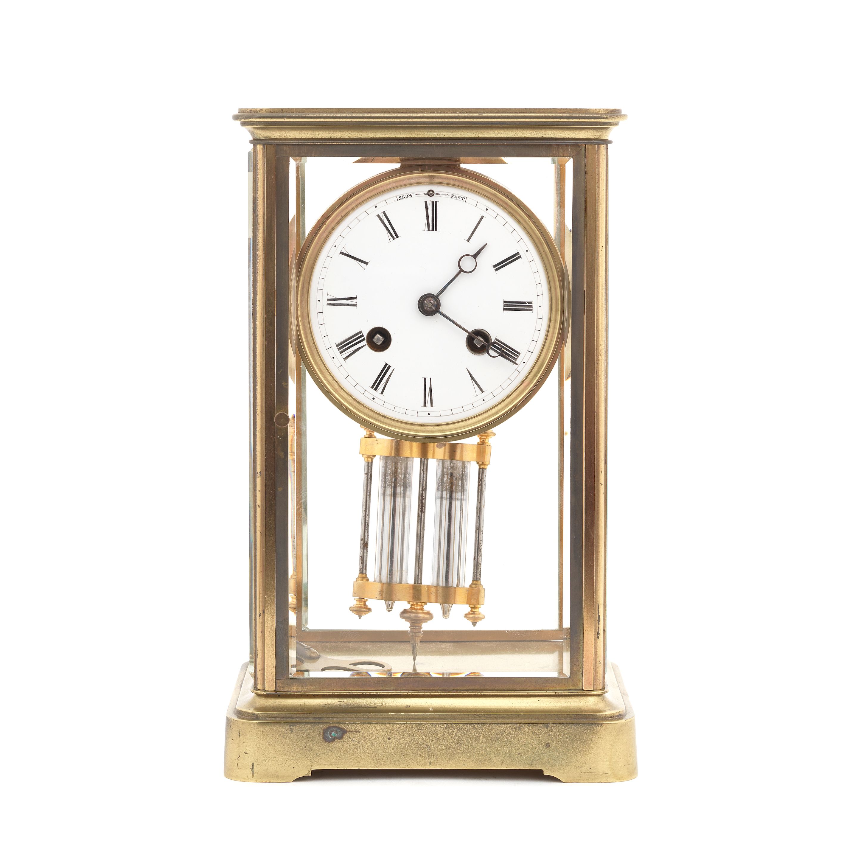Bonhams : An early 20th French brass four glass mantel clock the ...