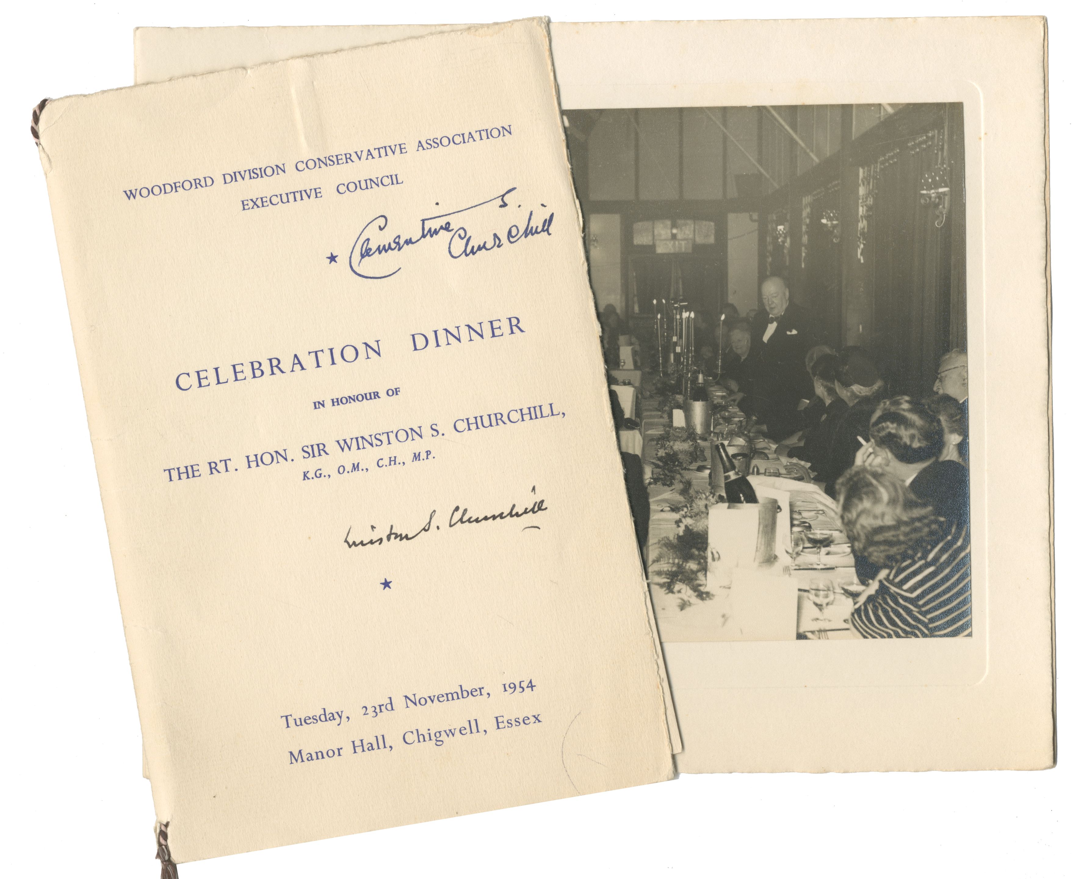 Bonhams : CHURCHILL (WINSTON) Menu signed (Winston S. Churchill and ...