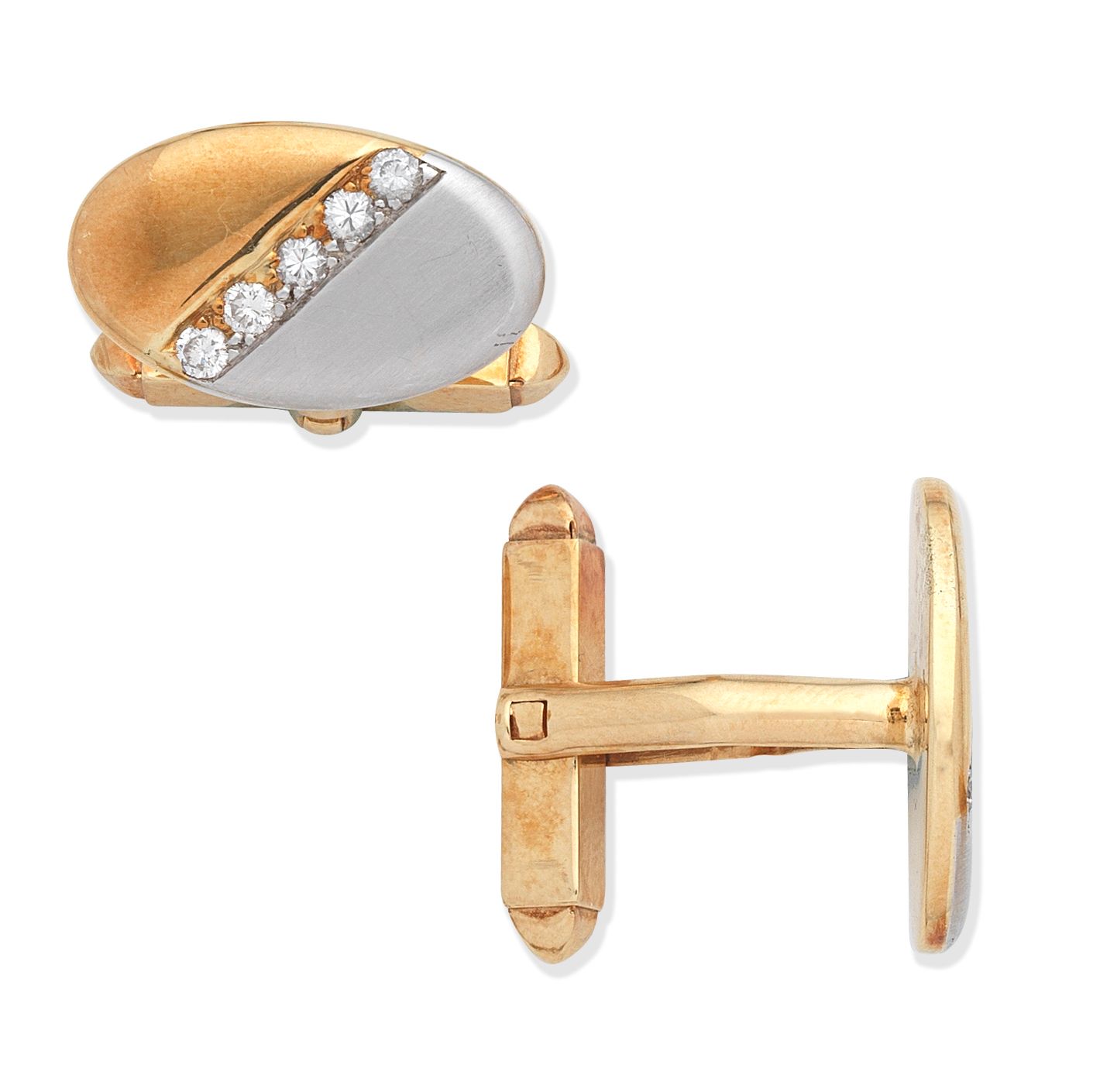 Bonhams : BOODLE & DUNTHORNE DIAMOND-SET CUFFLINKS,