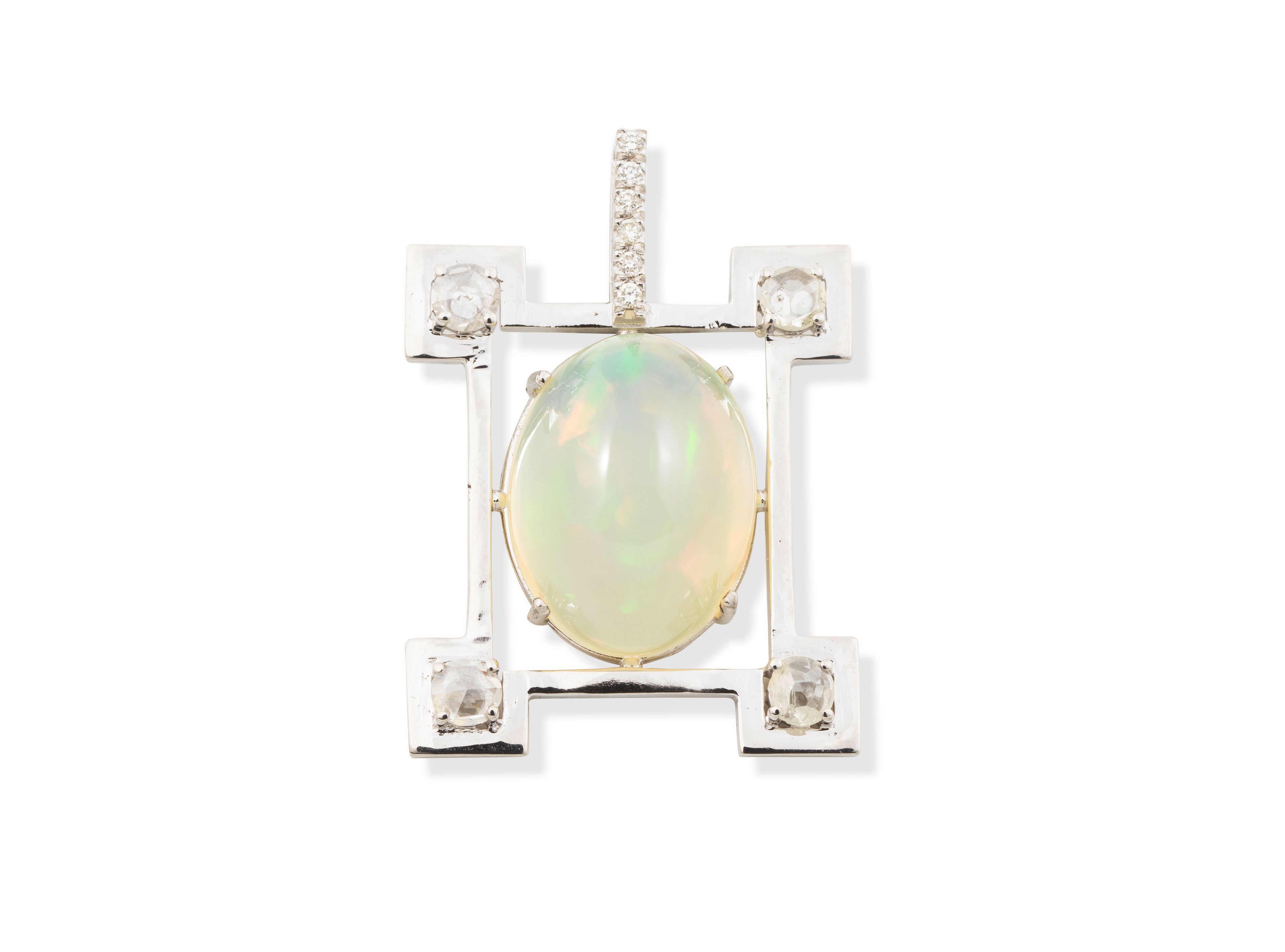 Bonhams Cornette de Saint Cyr : PENDENTIF OPALE ET DIAMANTS