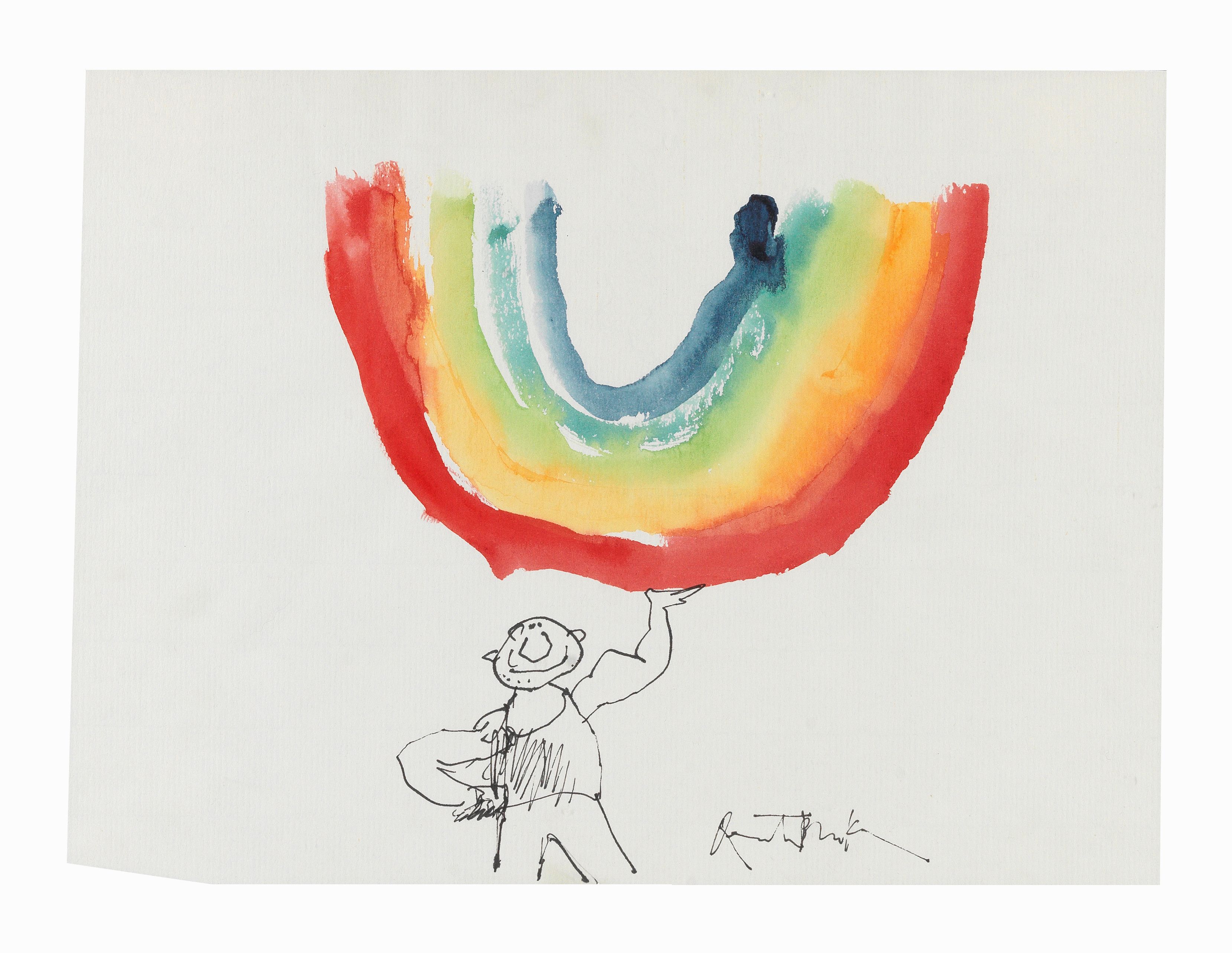Bonhams : Sir Quentin Blake (British, born 1932) Weightlifter, 2020