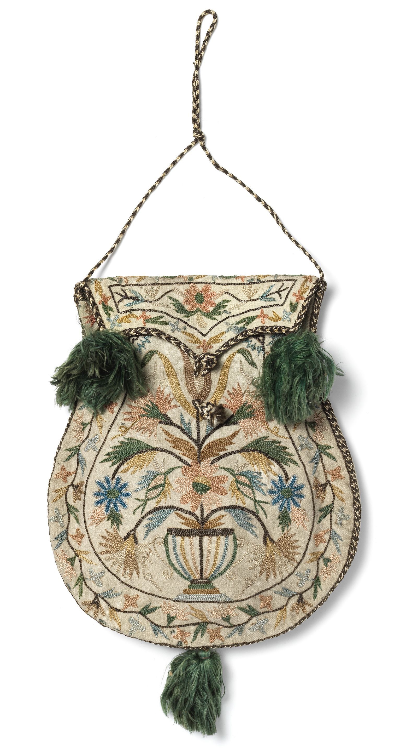 Bonhams : An Ottoman silk-embroidered wool purse Turkey, circa 1800