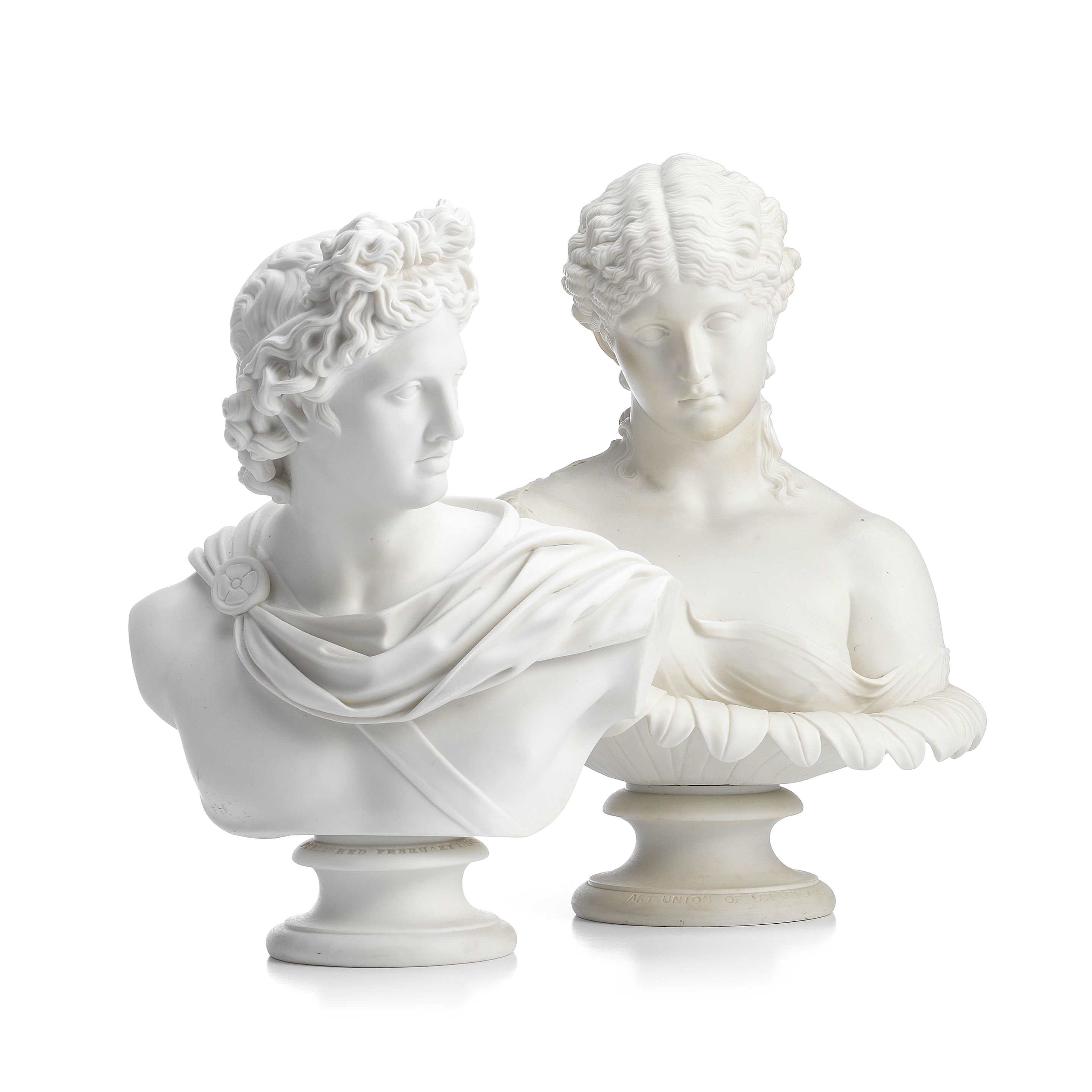Bonhams : Two third quarter 19th century 'Parian ware' busts of 'Clytie ...