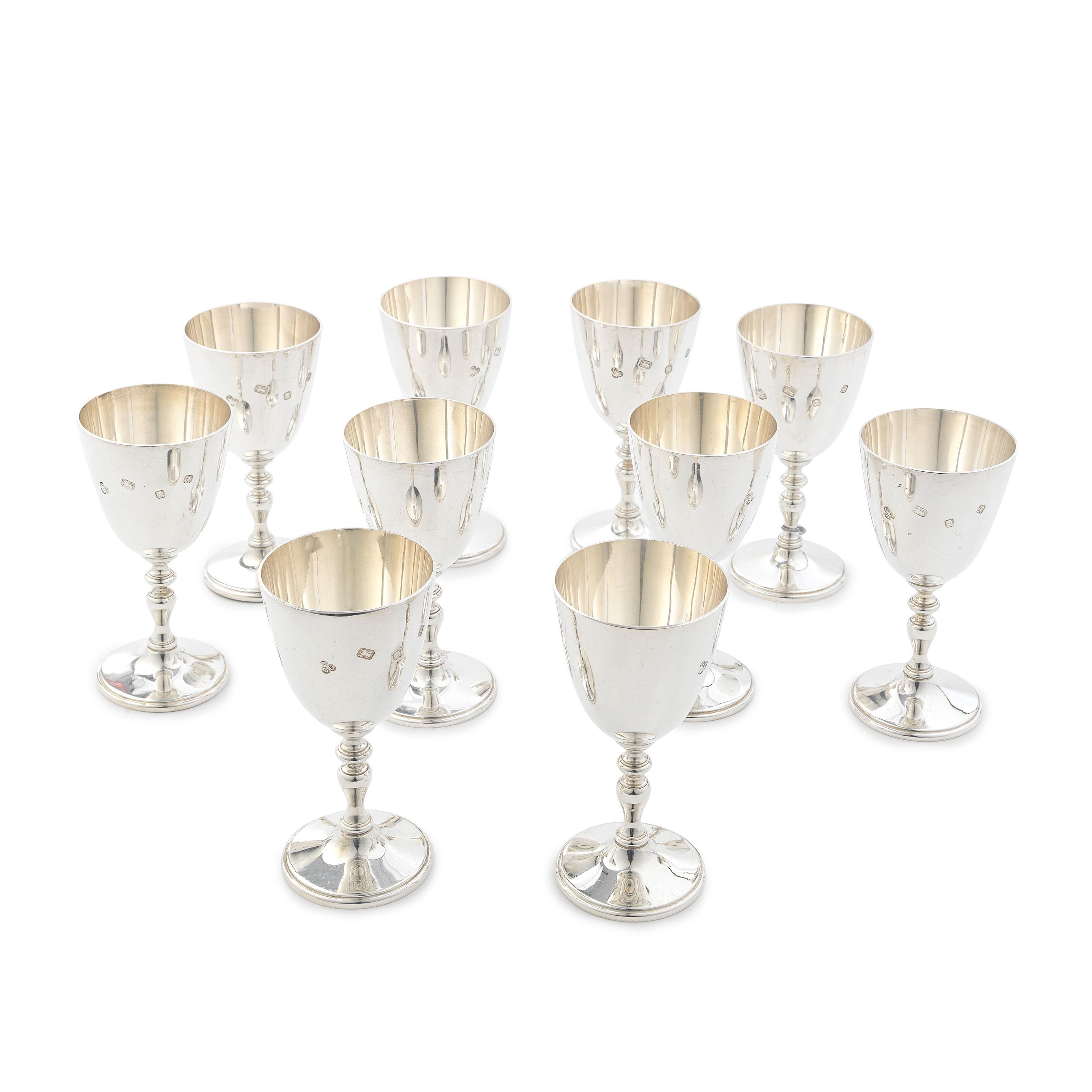 Bonhams : A set of ten silver goblets Courtman Silver Ltd, London 1978 (10)