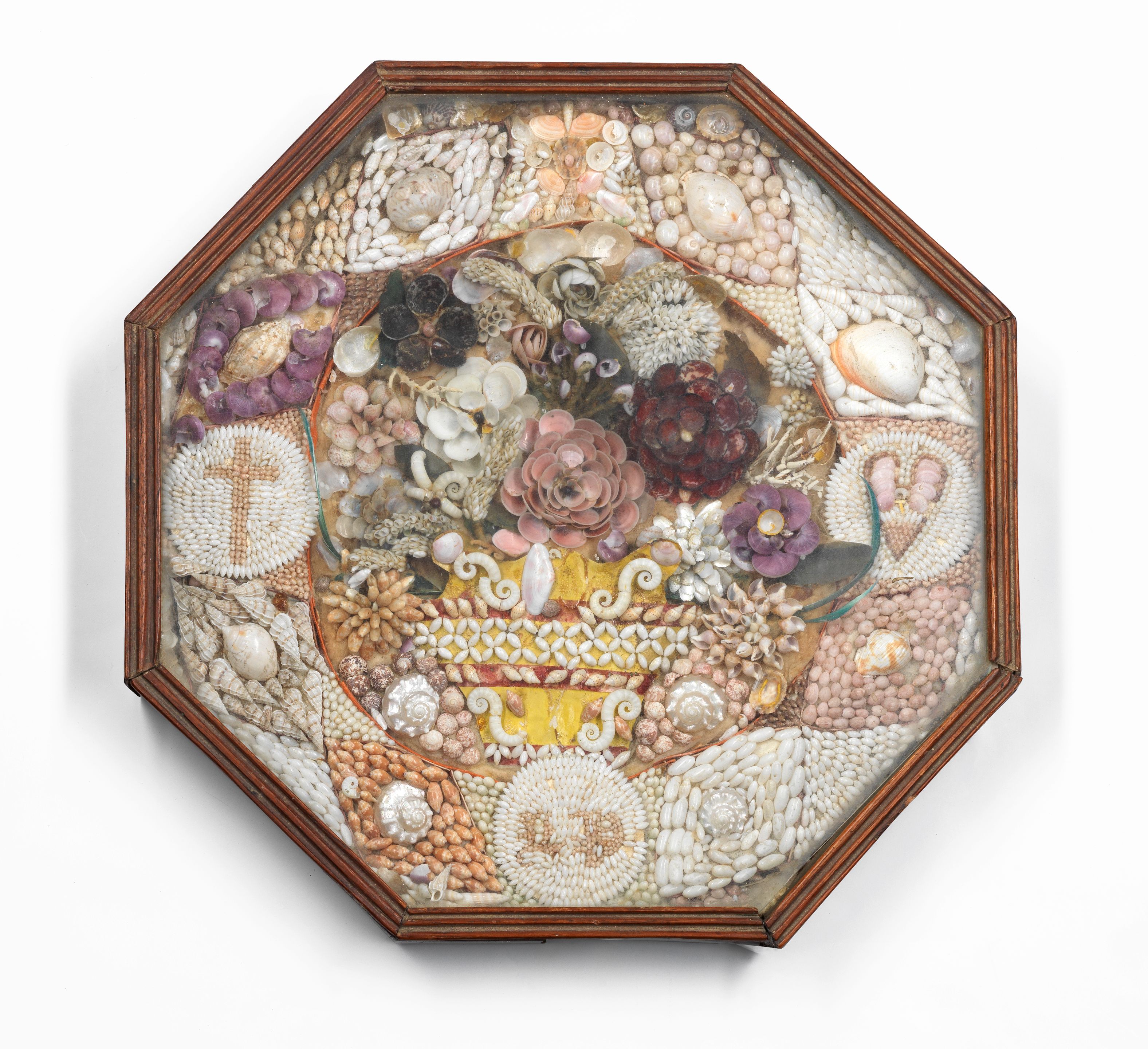 Bonhams : A Shell-Work Sailor's Valentine, 'Vase of Flowers', 19th century,