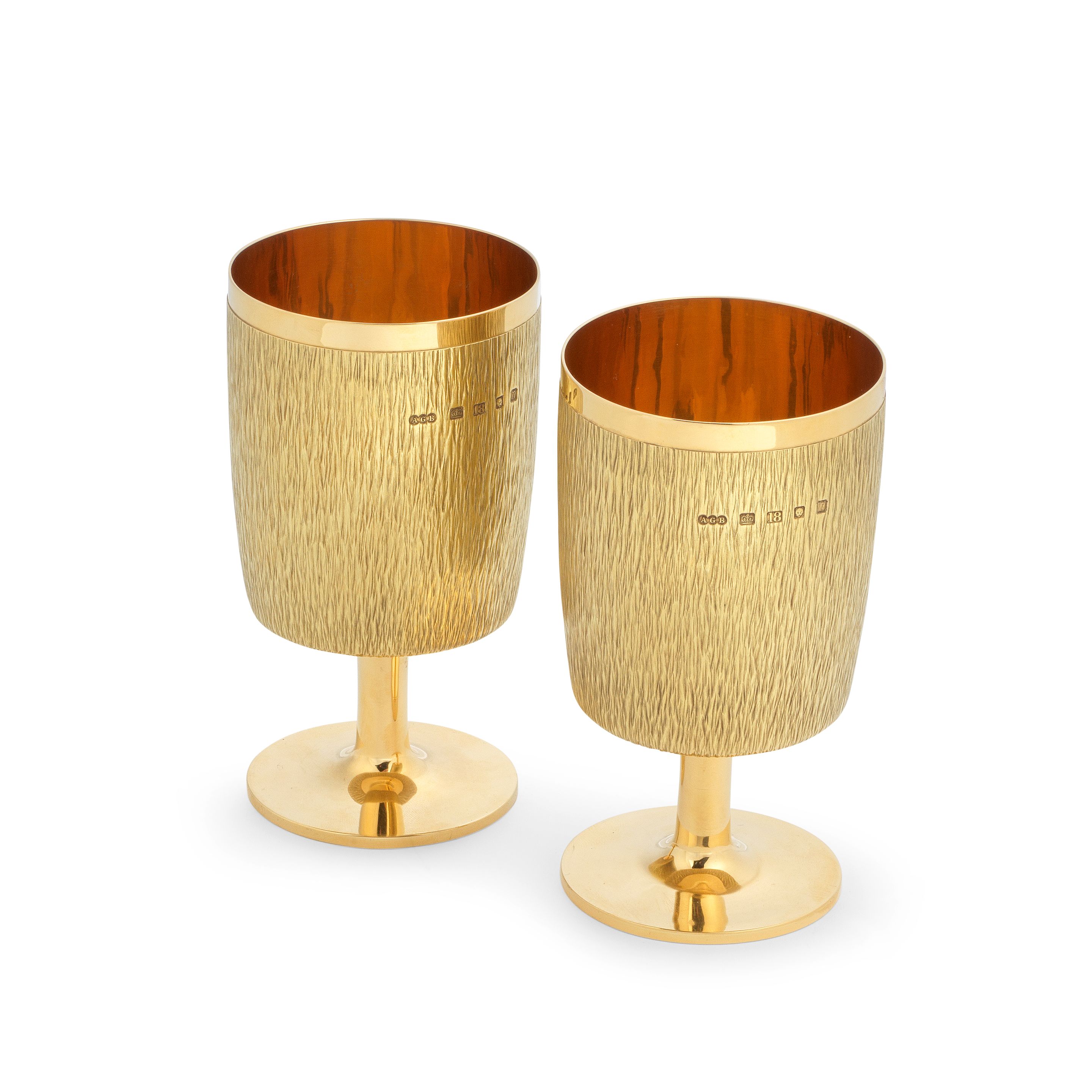Bonhams : GERALD BENNEY a pair of 18 carat gold goblets London 1968 ...