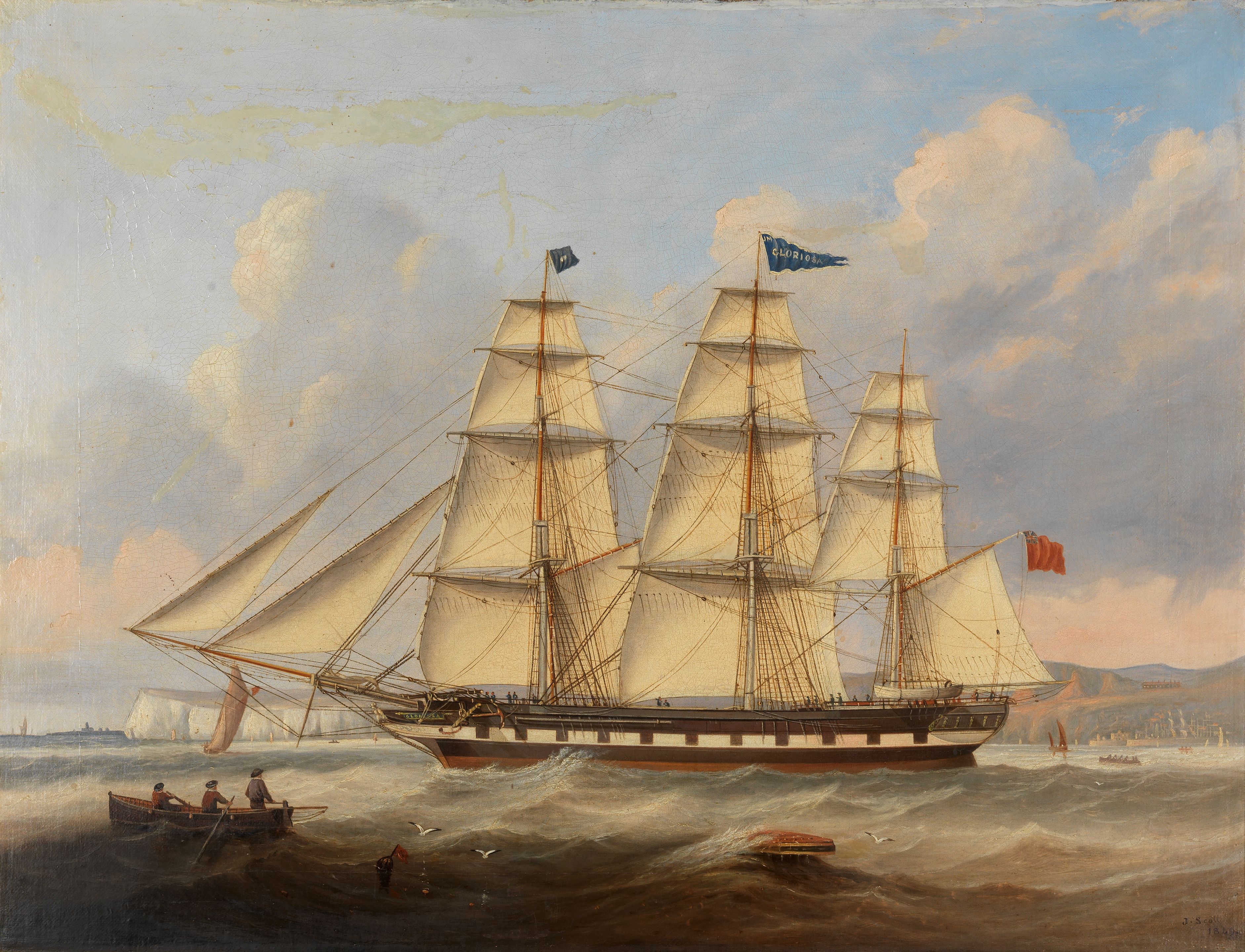 Bonhams : John Scott (British, 1802-1885) The full-rigged merchantman ...