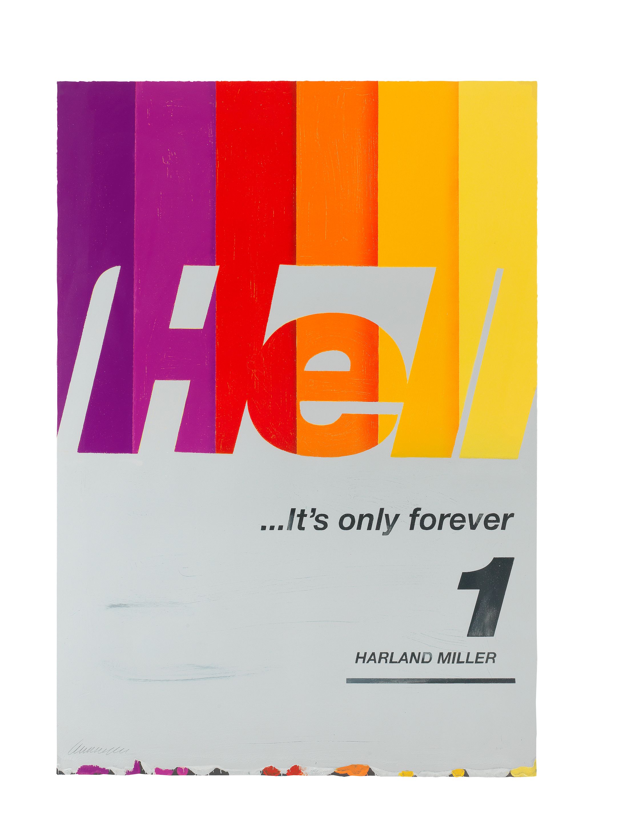 Bonhams : Harland Miller (British, born 1964) Hell... It's Only Forever 1 (Small) Woodcut in ...