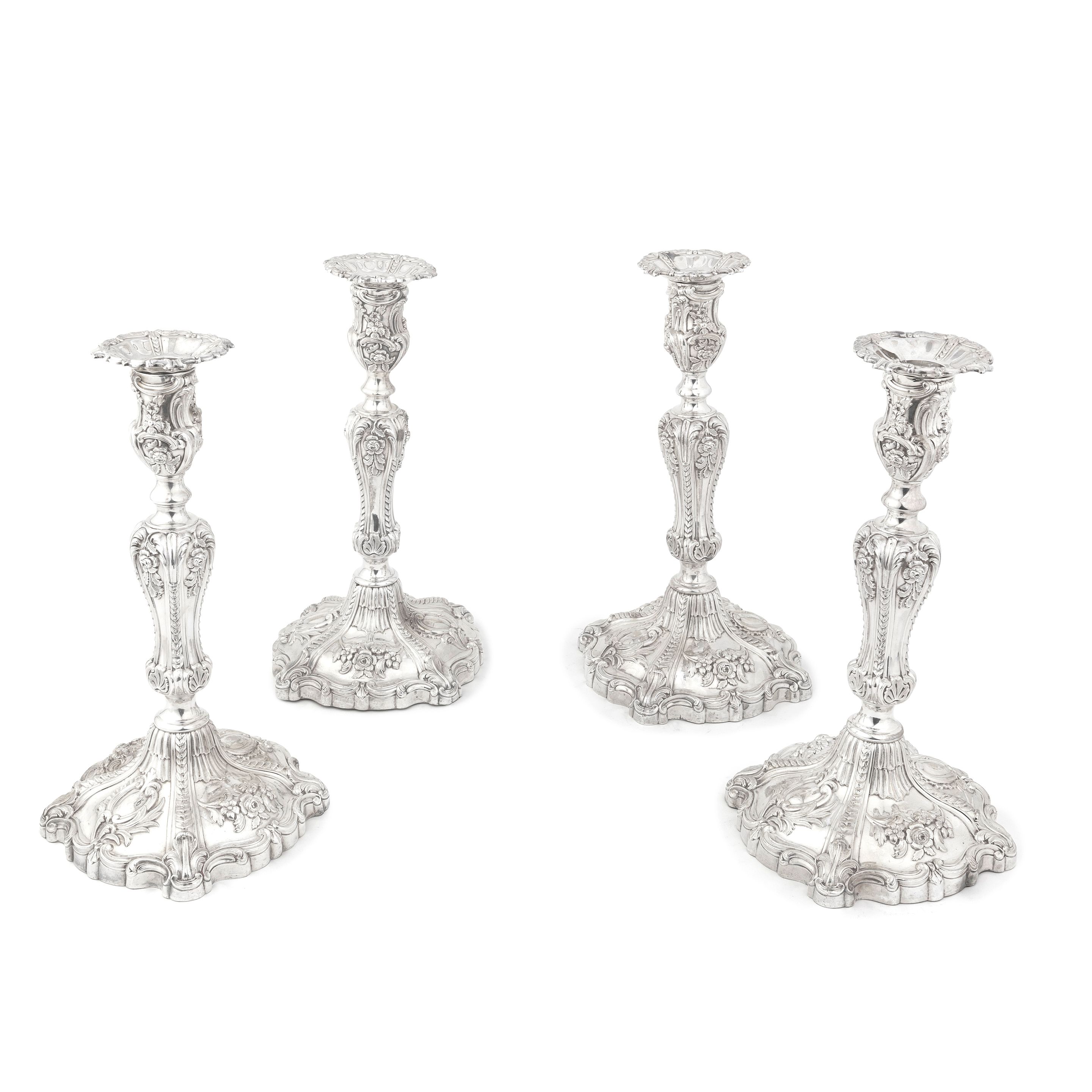 Bonhams : A Victorian set of four candlesticks T J & N Creswick ...