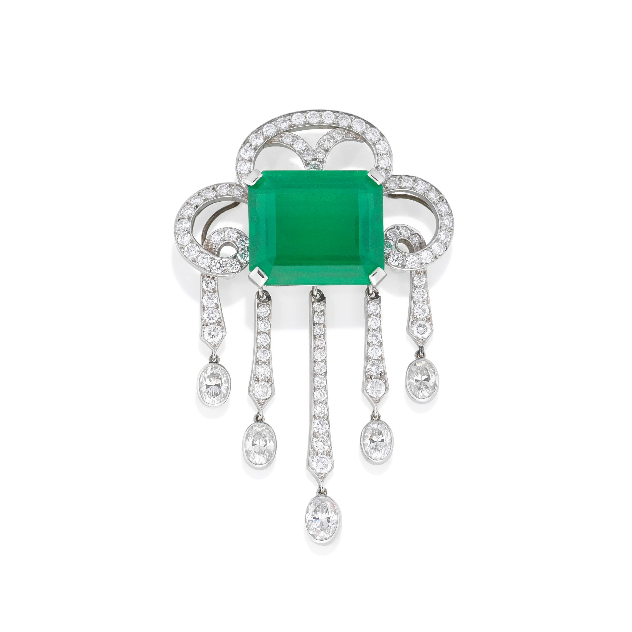 Bonhams : EMERALD AND DIAMOND BROOCH/PENDANT NECKLACE, CIRCA 2001/2