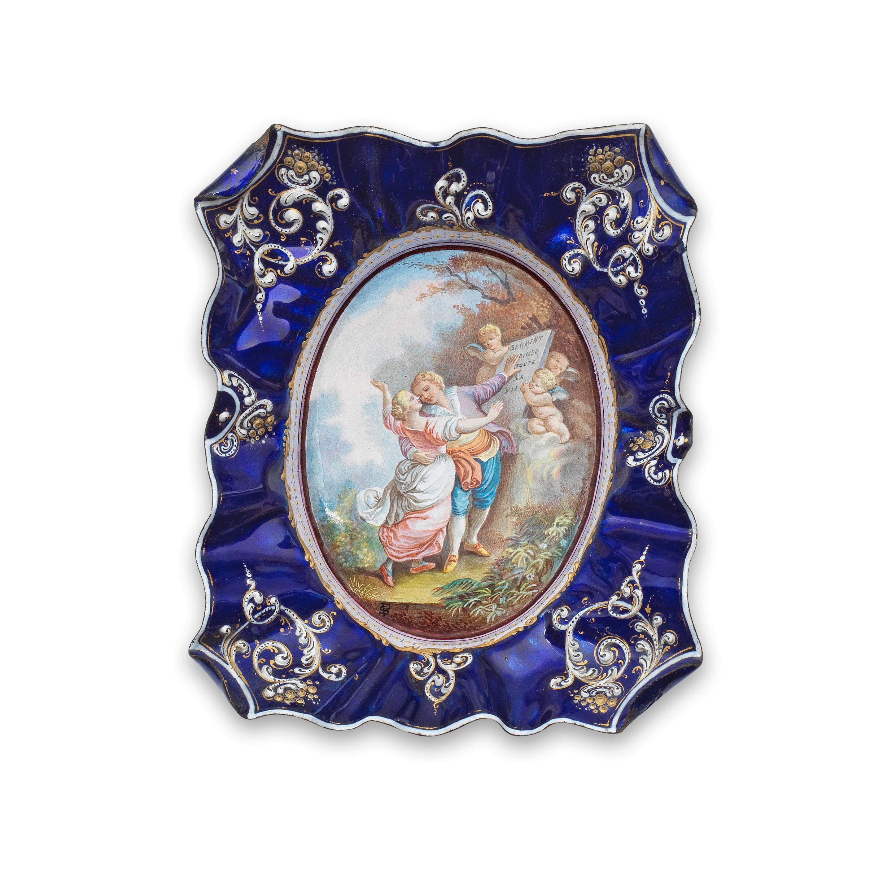 Bonhams : A late 19th century Austrian enamel dish