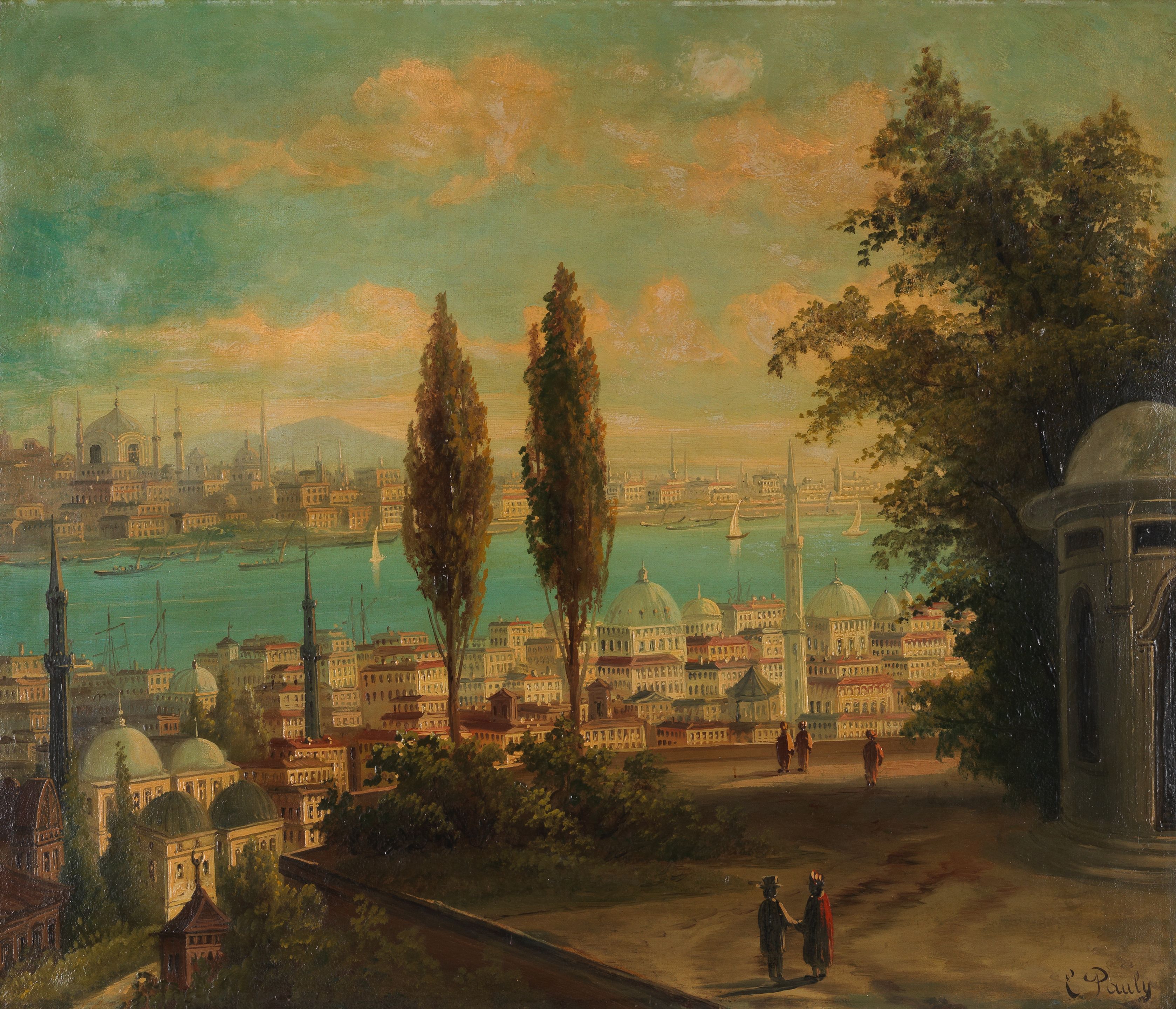 Bonhams : Erik B. Pauly (German, 1869-1918) A view of Istanbul and the ...