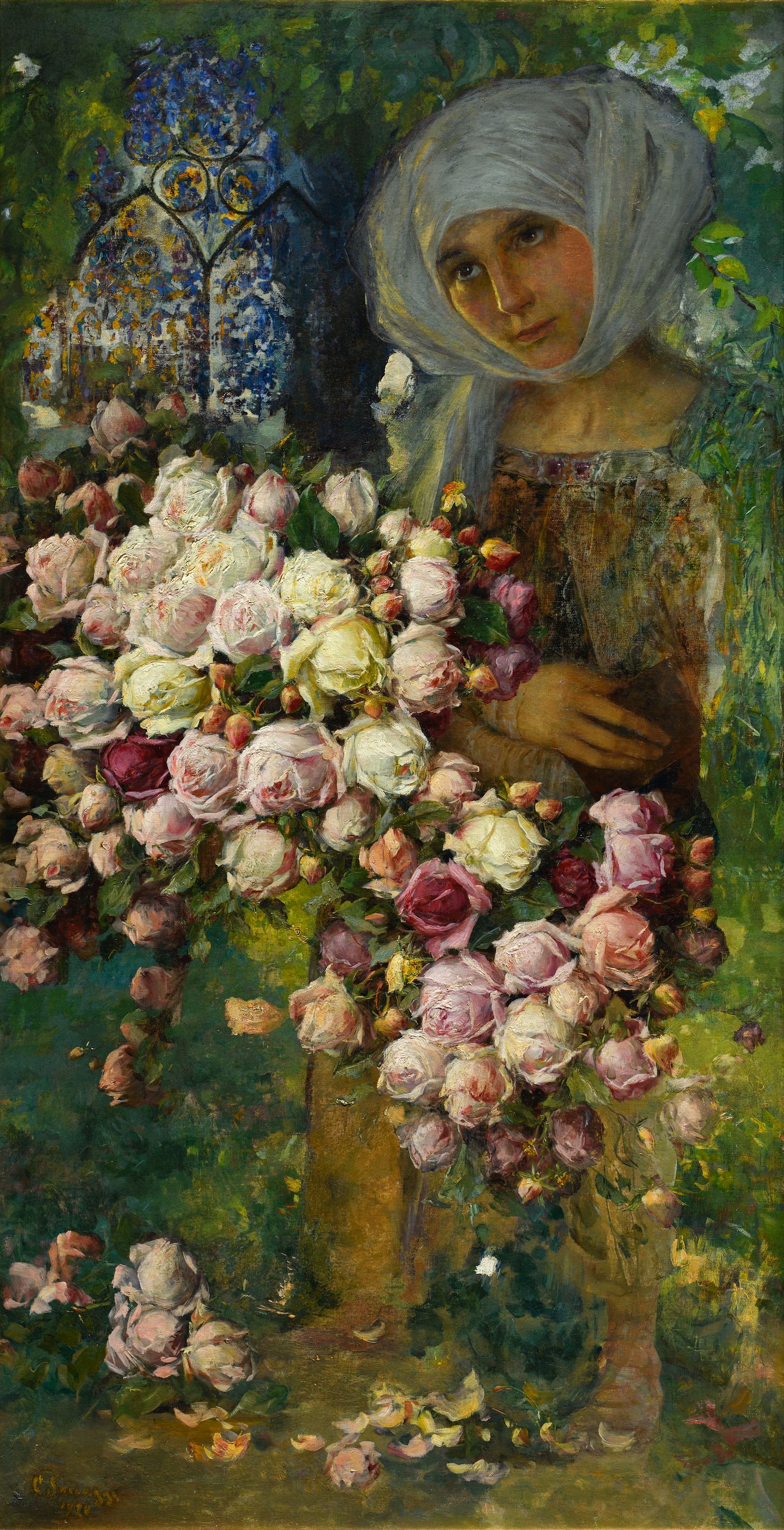 Bonhams Cornette de Saint Cyr : CESARE SACCAGGI (1868-1934) Roses et poesie