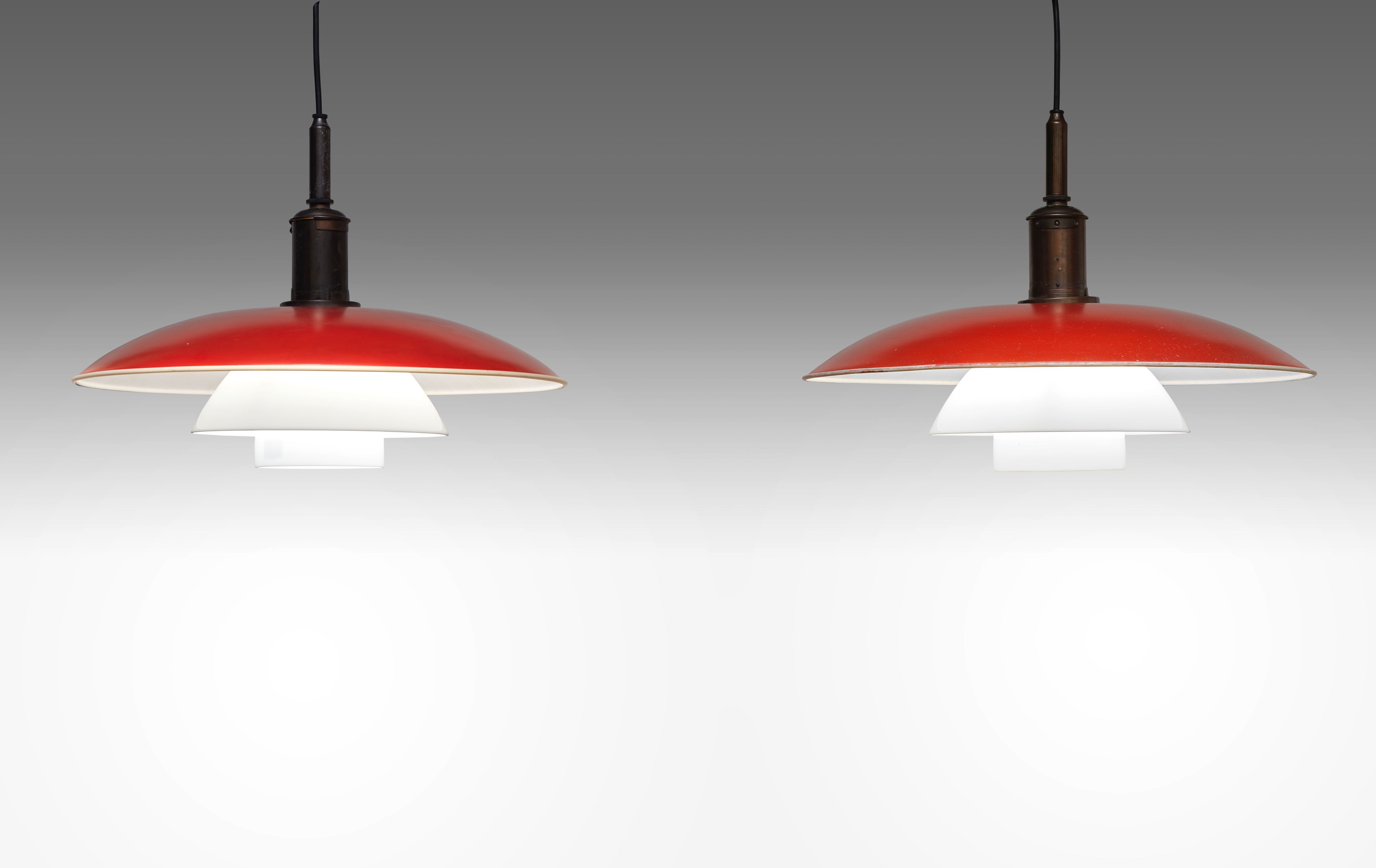Bonhams : Poul Henningsen Pair of ceiling lights, type 5/4 shades, 1930s