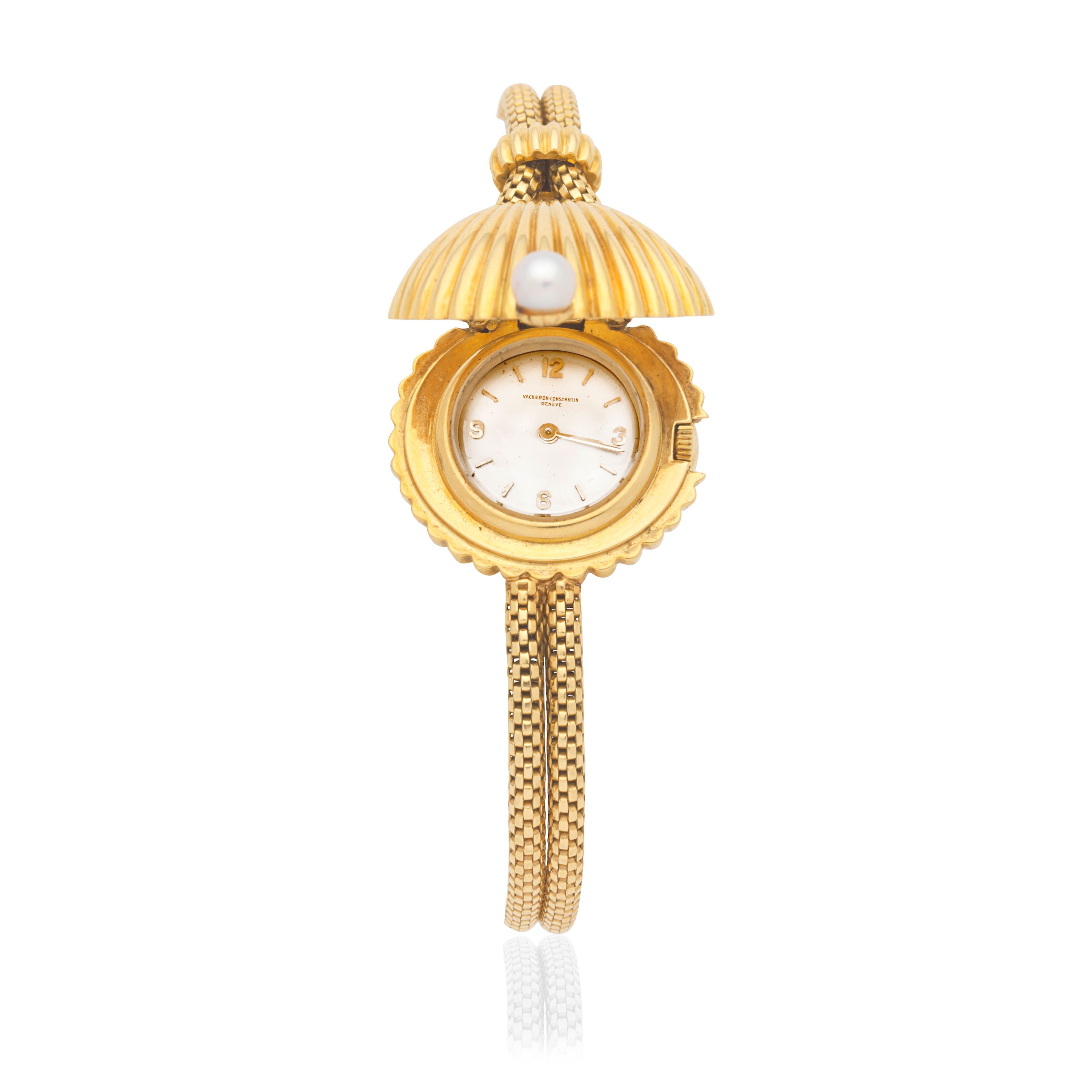 Bonhams : Vacheron Constantin. A lady's 18K gold manual wind bracelet ...