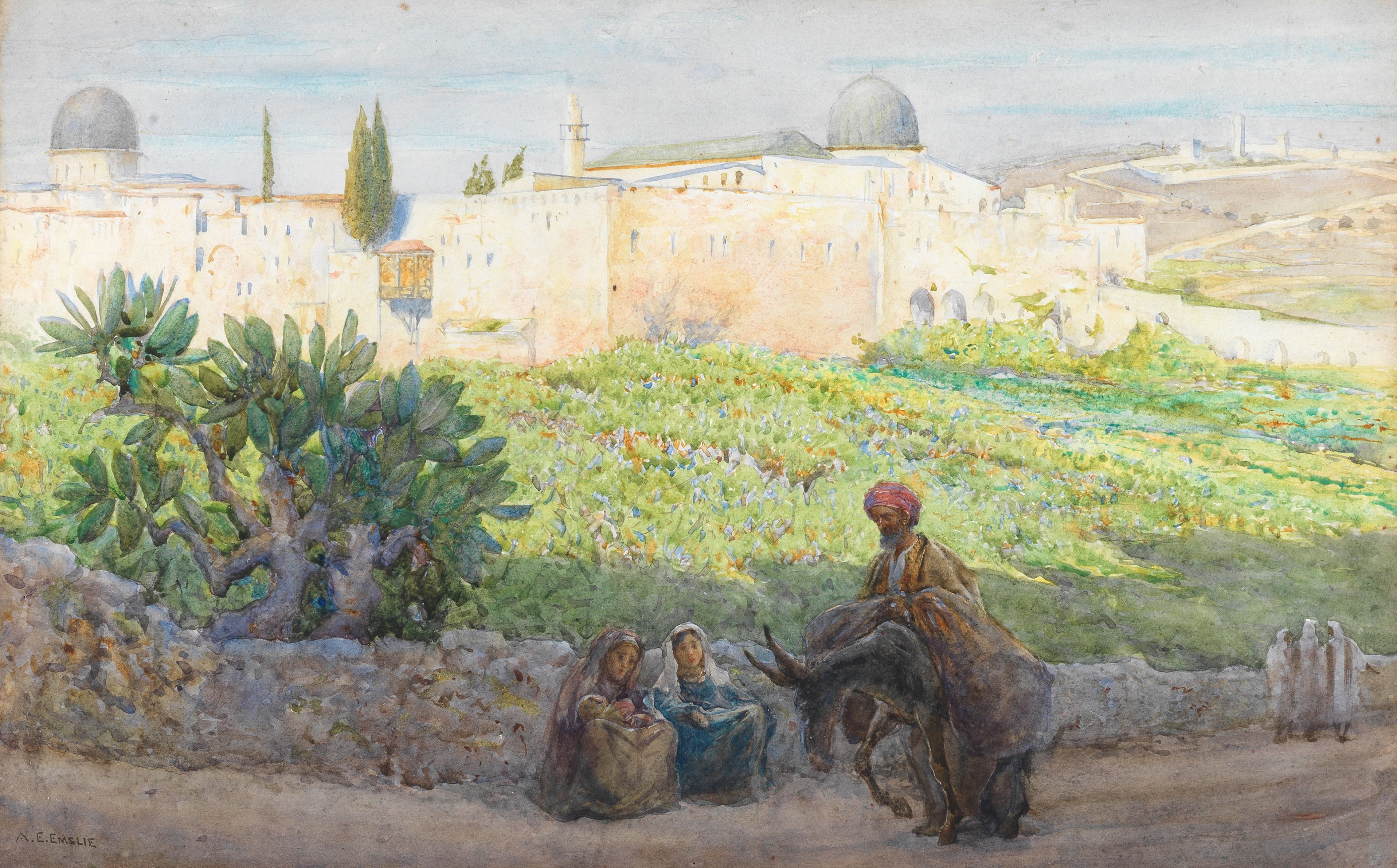 Bonhams : Alfred Edward Emslie, ARWS (British, 1848-1918) Jerusalem