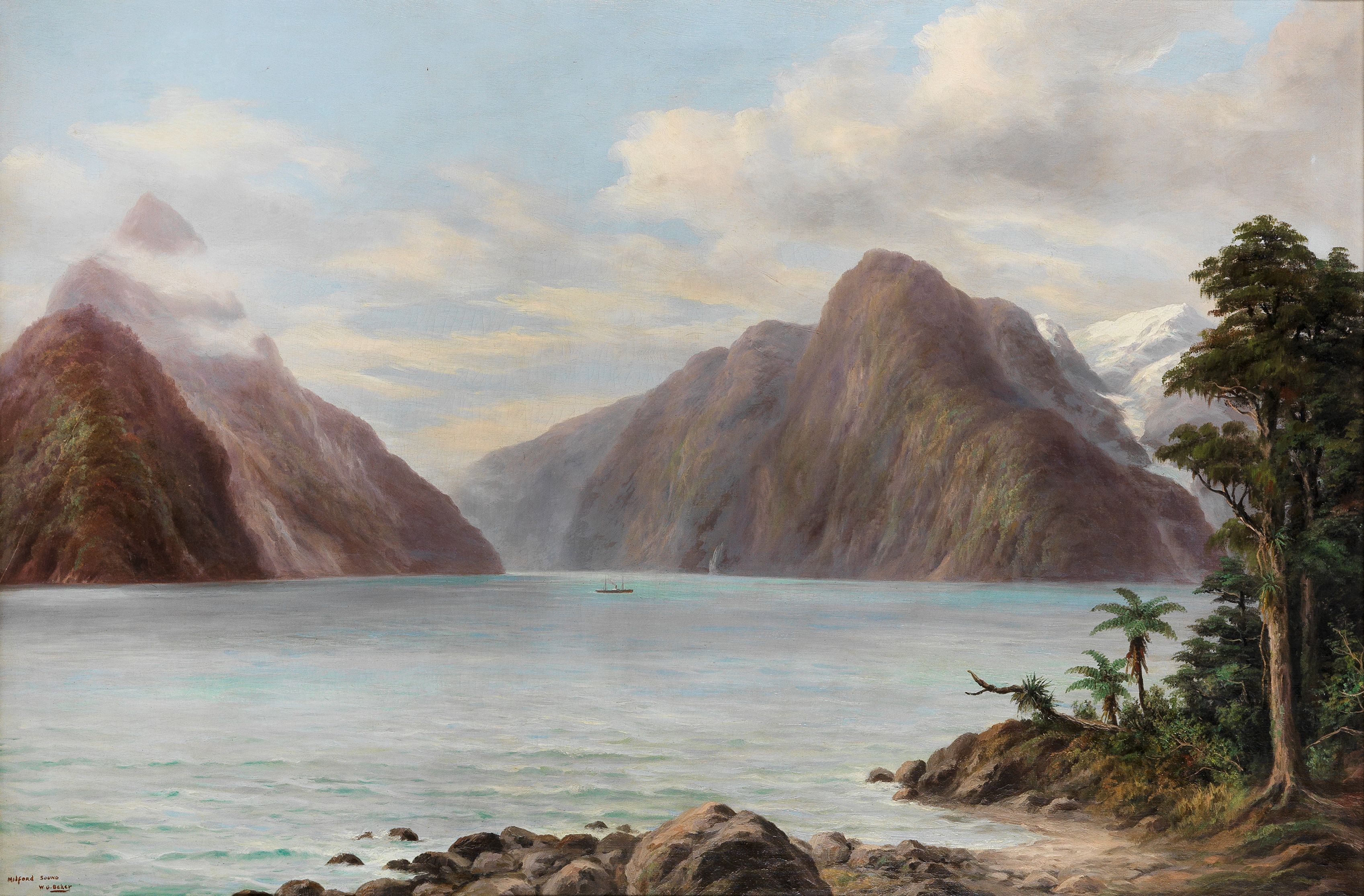 Bonhams : William George Baker (New Zealand, 1864-1929) Milford Sound ...
