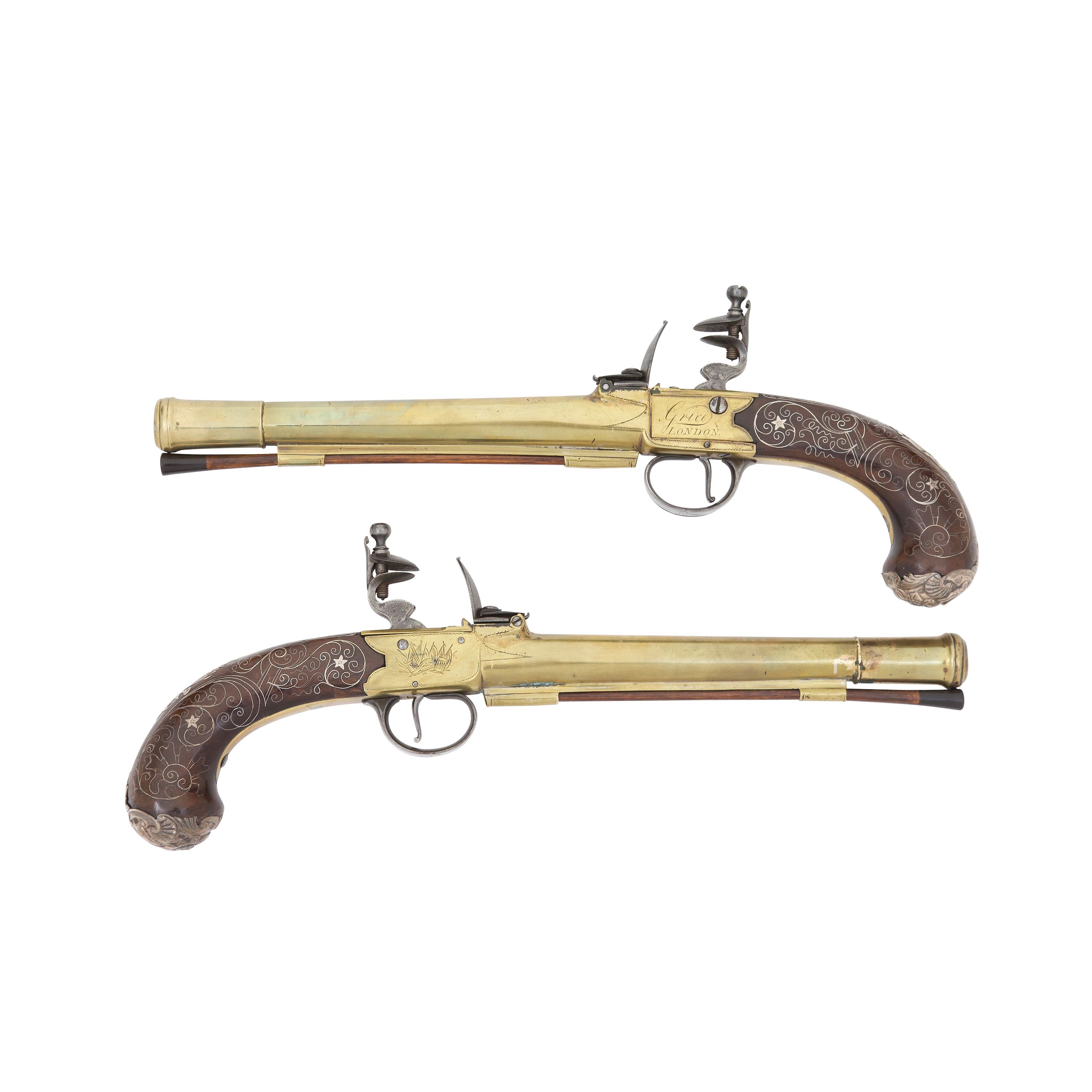 Bonhams : A Large Pair Of Flintlock Box-Lock Pistols (2)