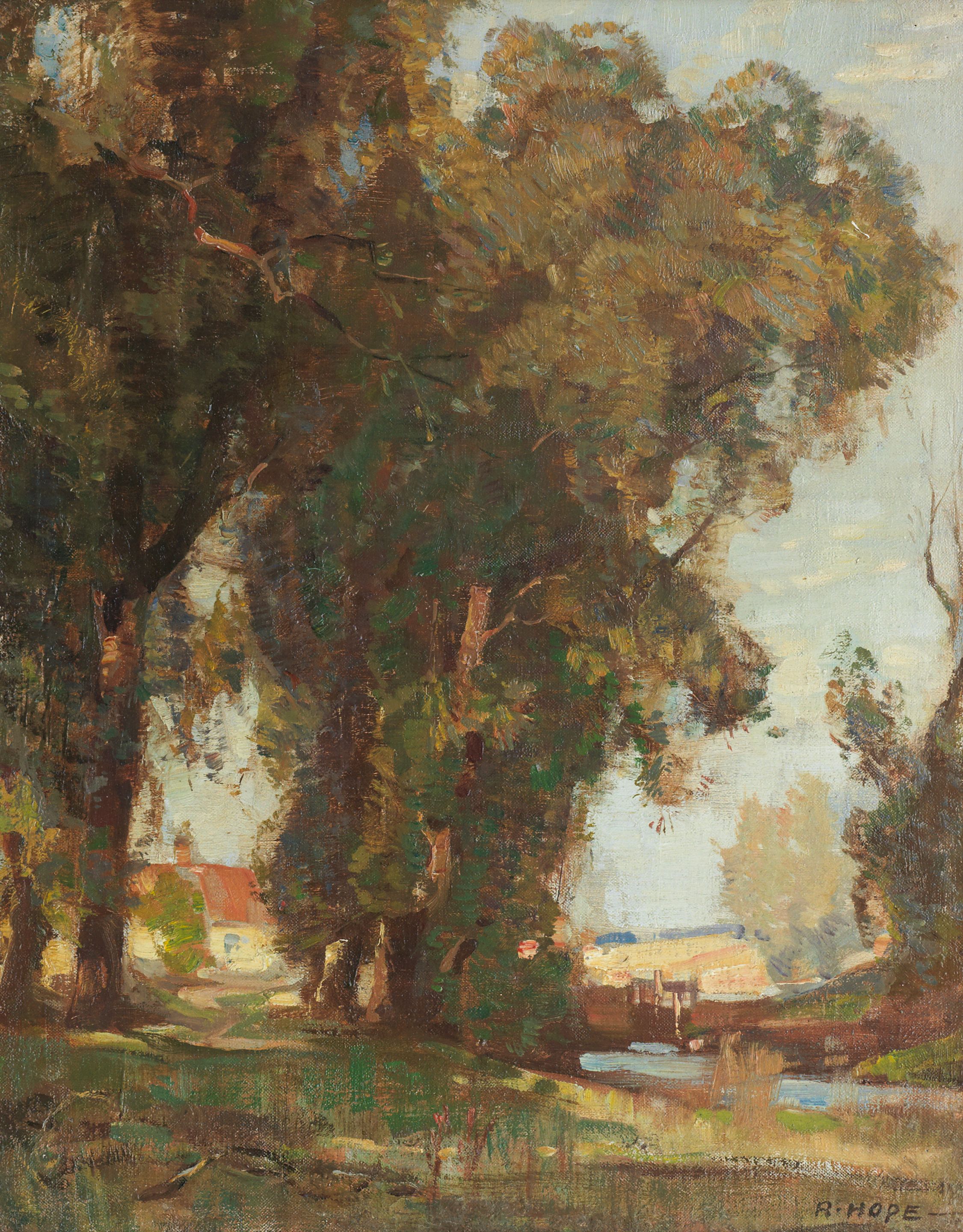 Bonhams : Robert Hope RSA (British, 1869-1936) East Lothian landscape