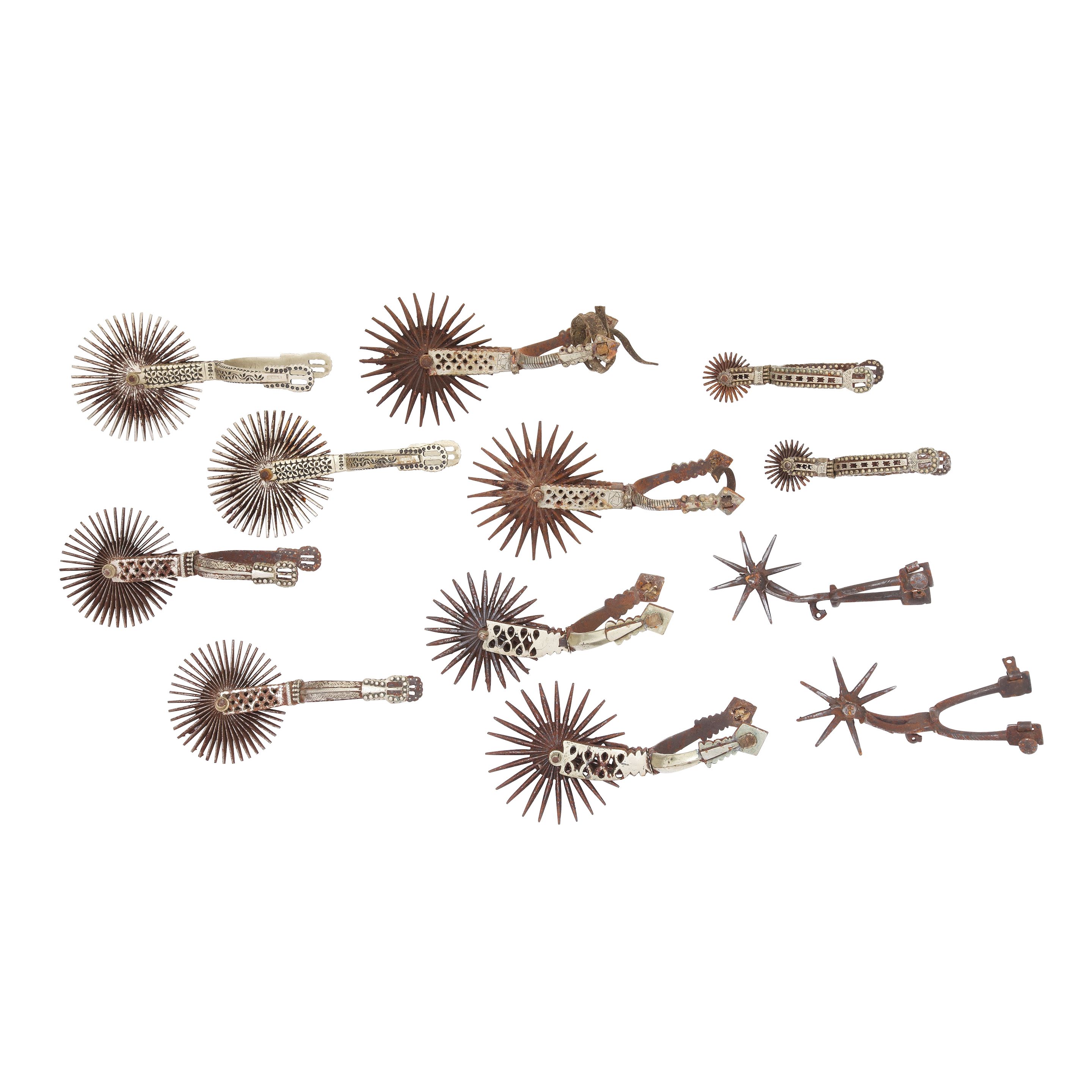 Bonhams : Seven Pairs Of South American Rowel Spurs (15)