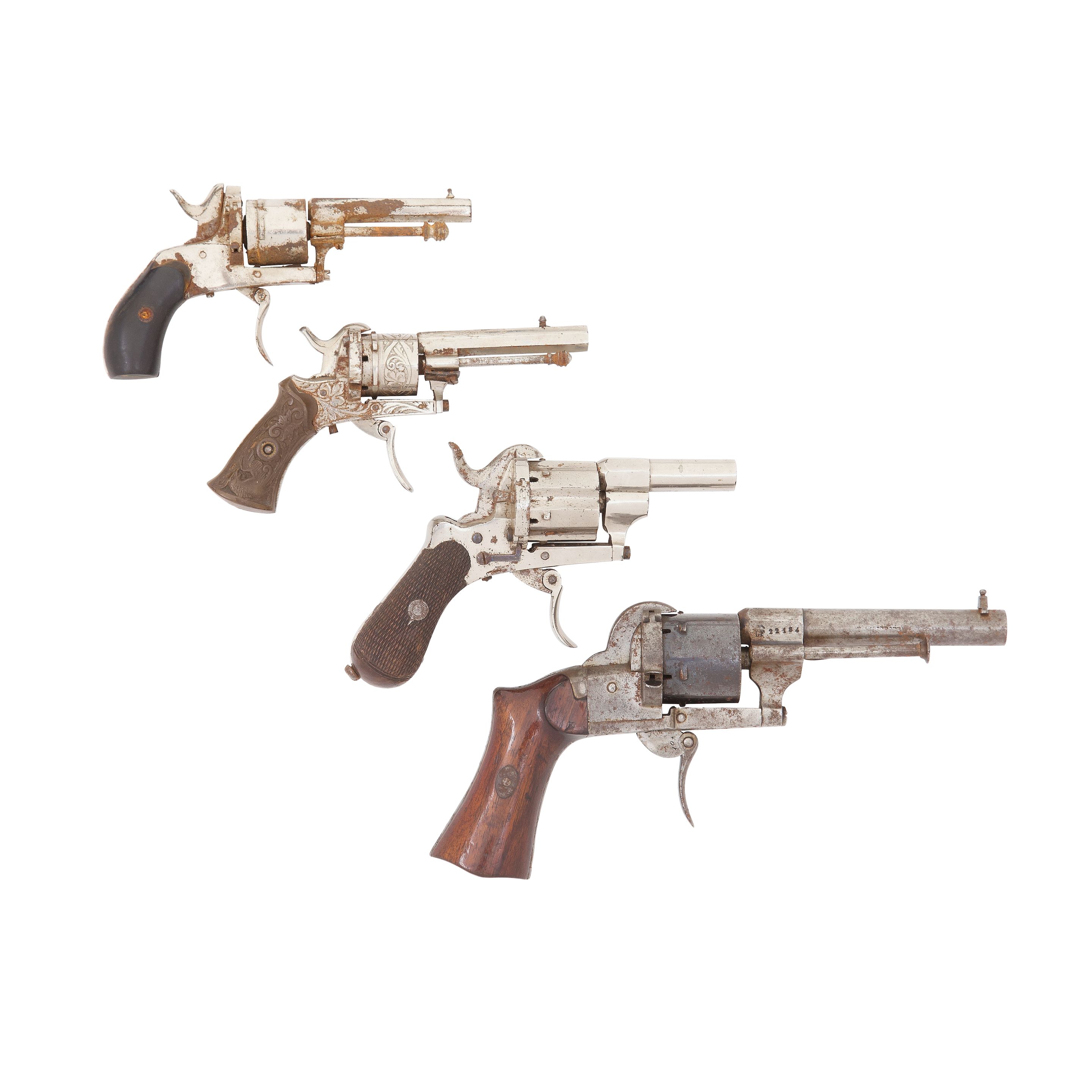 Bonhams : Four Pin-Fire Pocket Revolvers Of Small Bore (4)