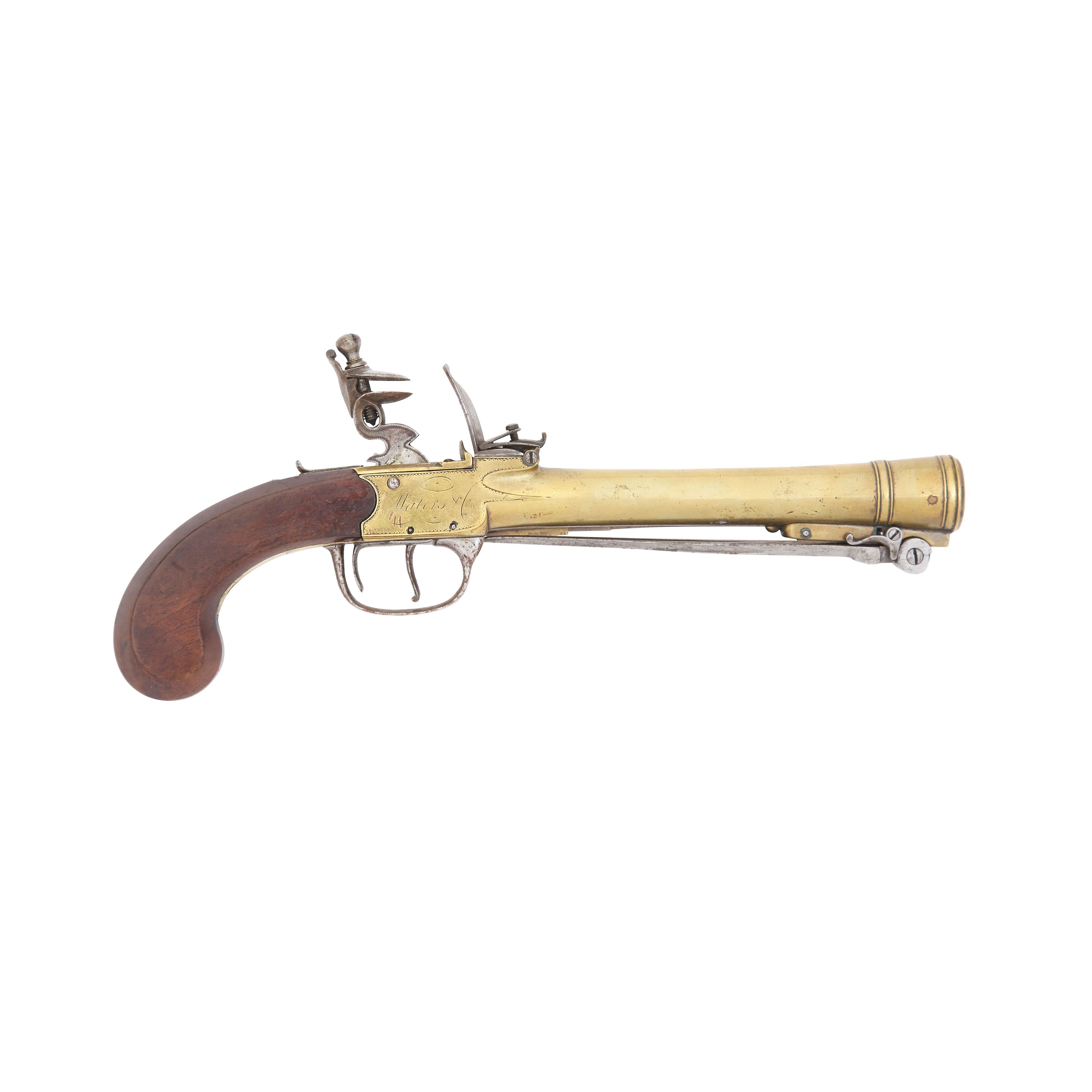 Bonhams : A Rare Waters Patent Flintlock Box-Lock Blunderbuss-Pistol ...