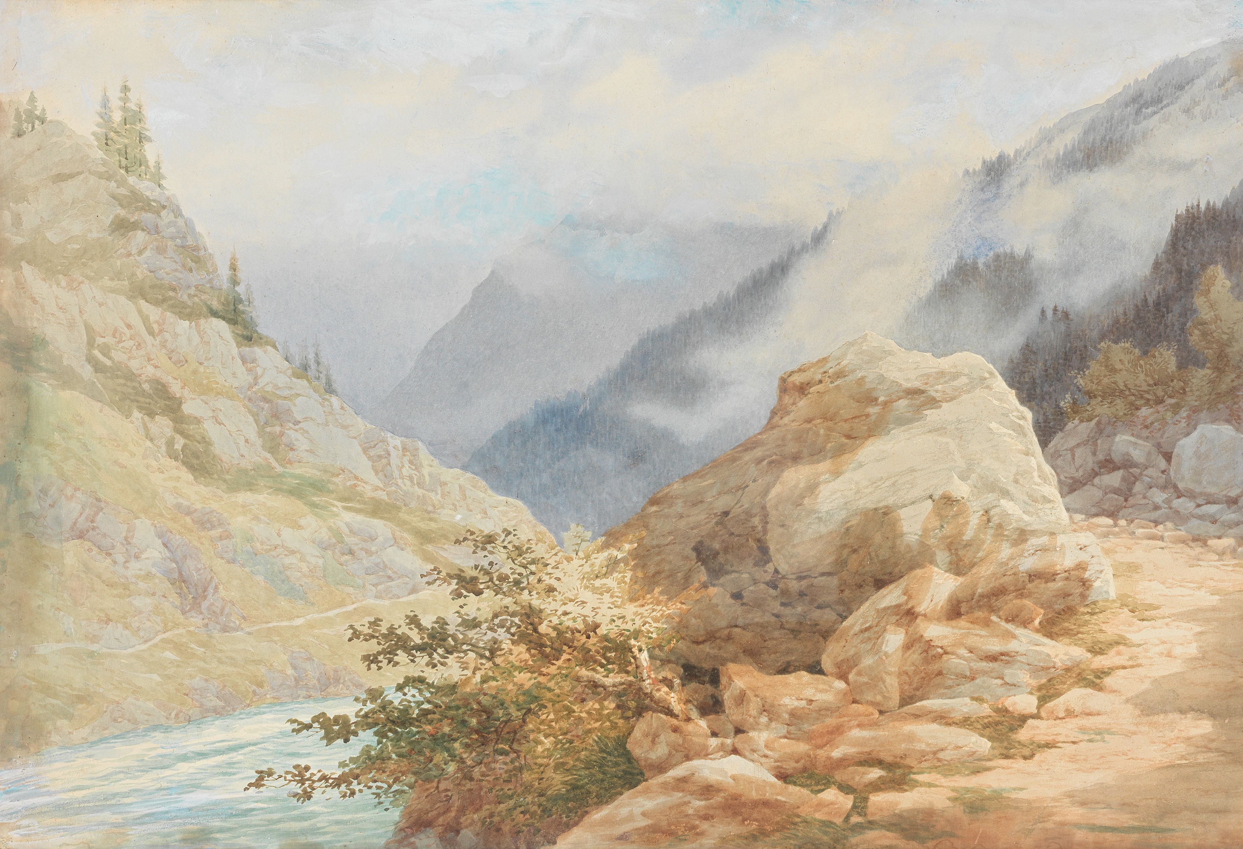 Bonhams : George Strahan (British, 1839-1913) View of the Himalayas