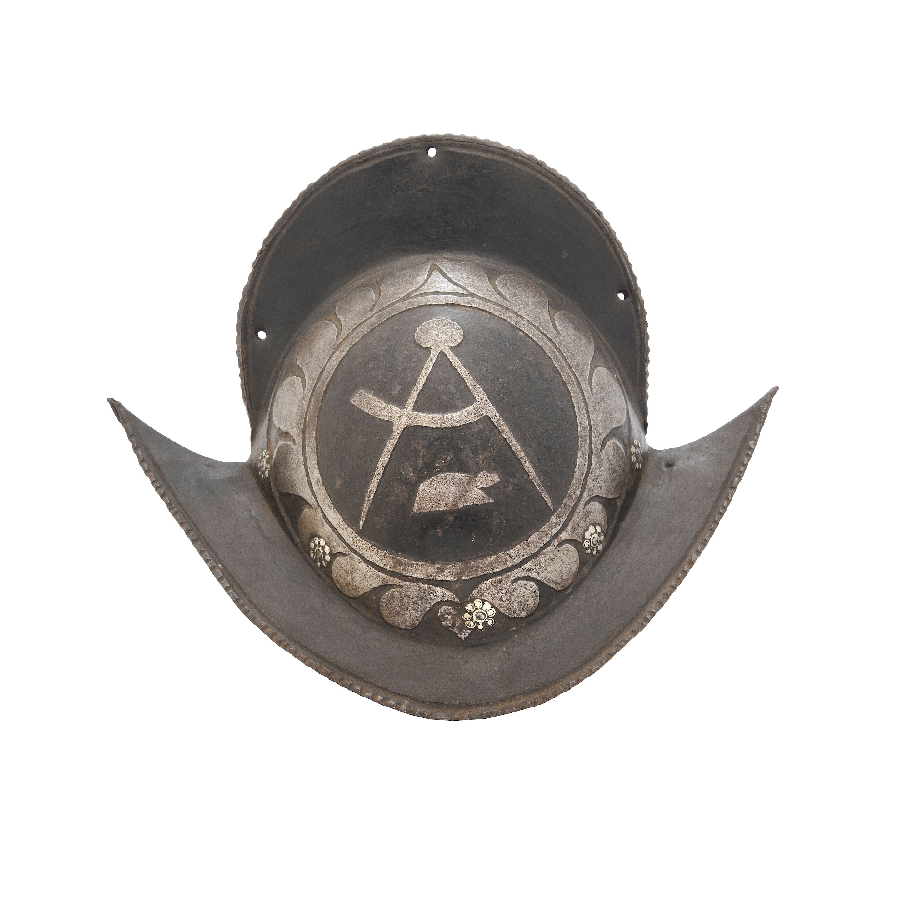 Bonhams : A German Black And White Comb Morion Bearing The Arms Of The ...