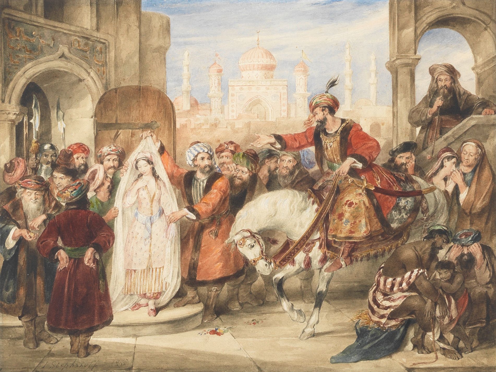 Bonhams : James Stephanoff (British, 1784-1874) An eastern market