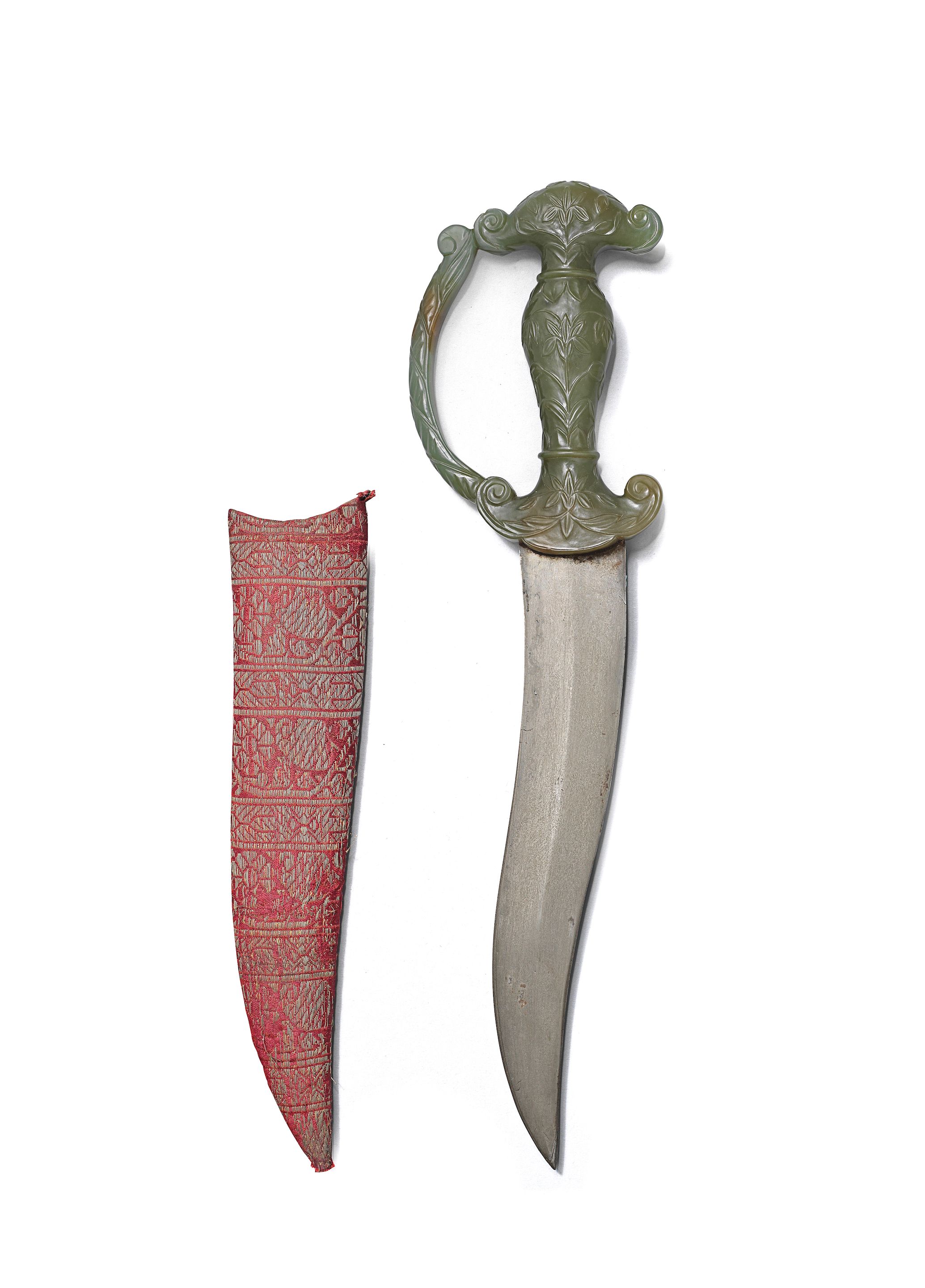 Bonhams : A jade-hilted steel dagger (chilanum) North India, 18th/ 19th ...