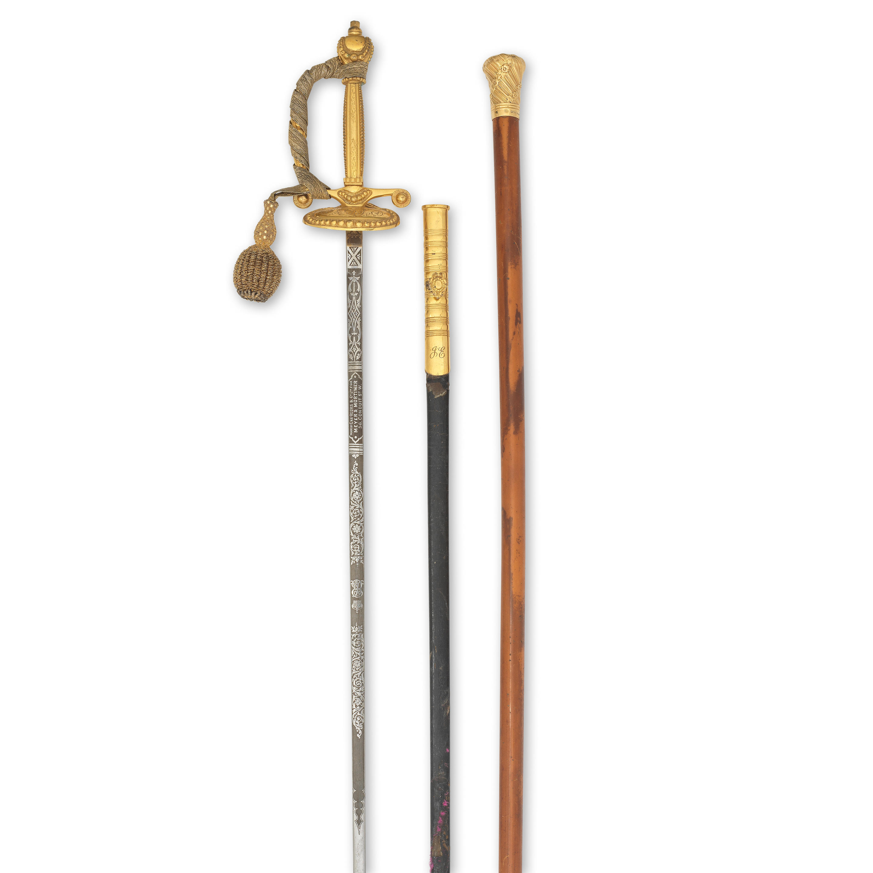 Bonhams A George Vi Ormolu Mounted Sword Together With An 18k Gold