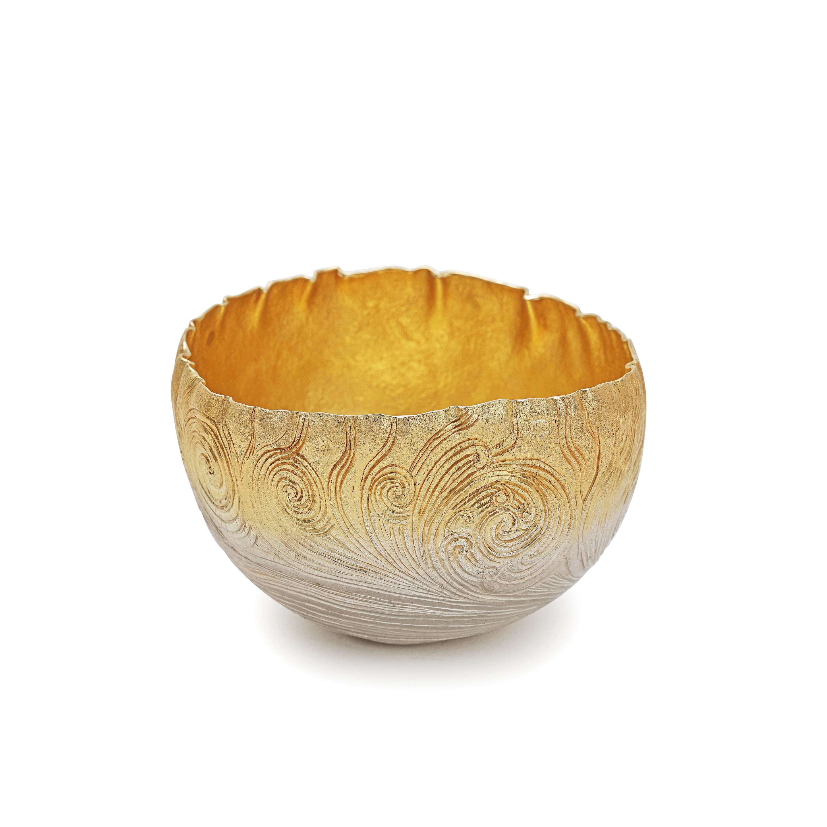 Bonhams : Malcolm Appleby A Britannia silver and gilt 'Spiral Wave ...