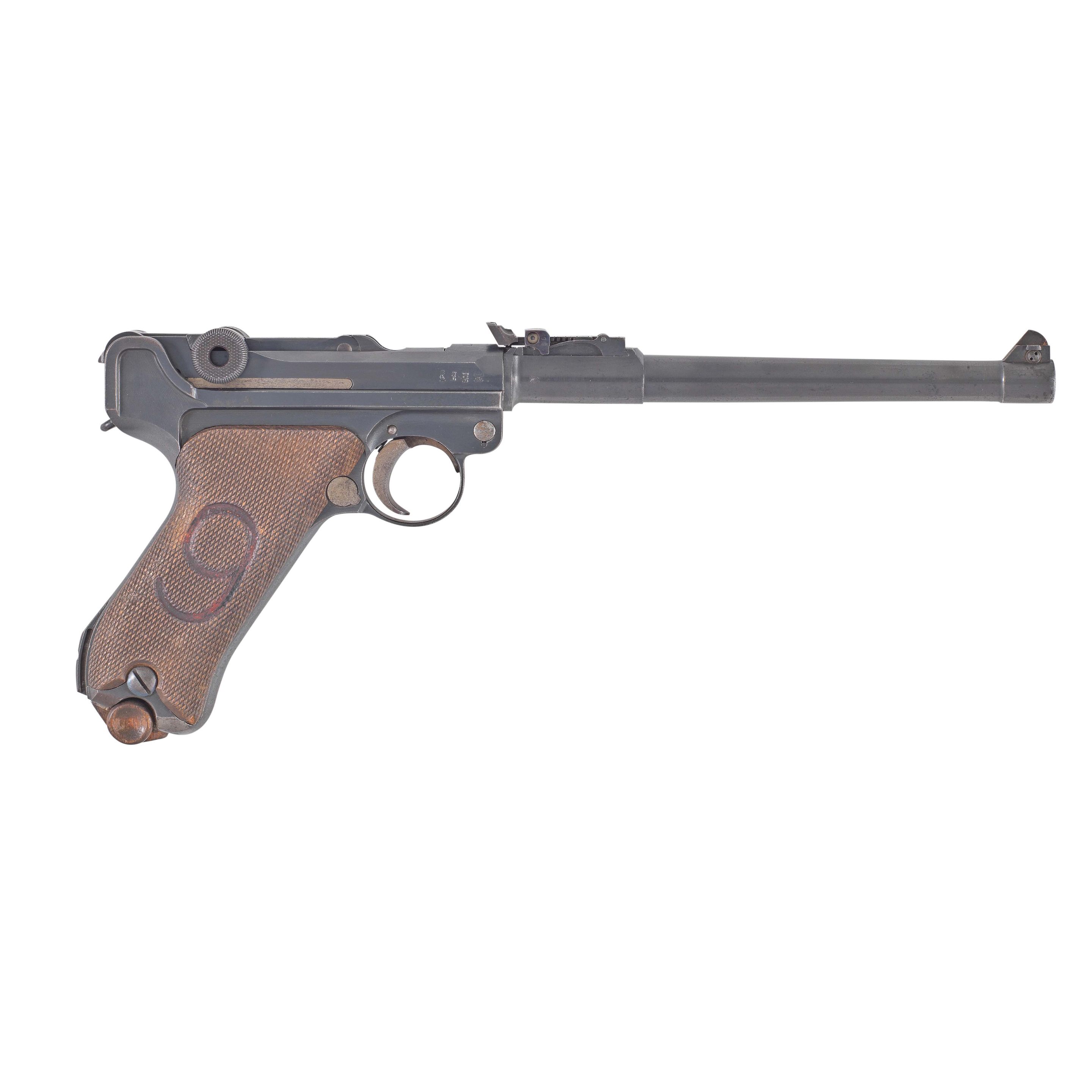 Bonhams : A 9mm (Para) 'P08 Model 1914 Artillery' self-loading pistol by DWM, no. 2299b In its ...